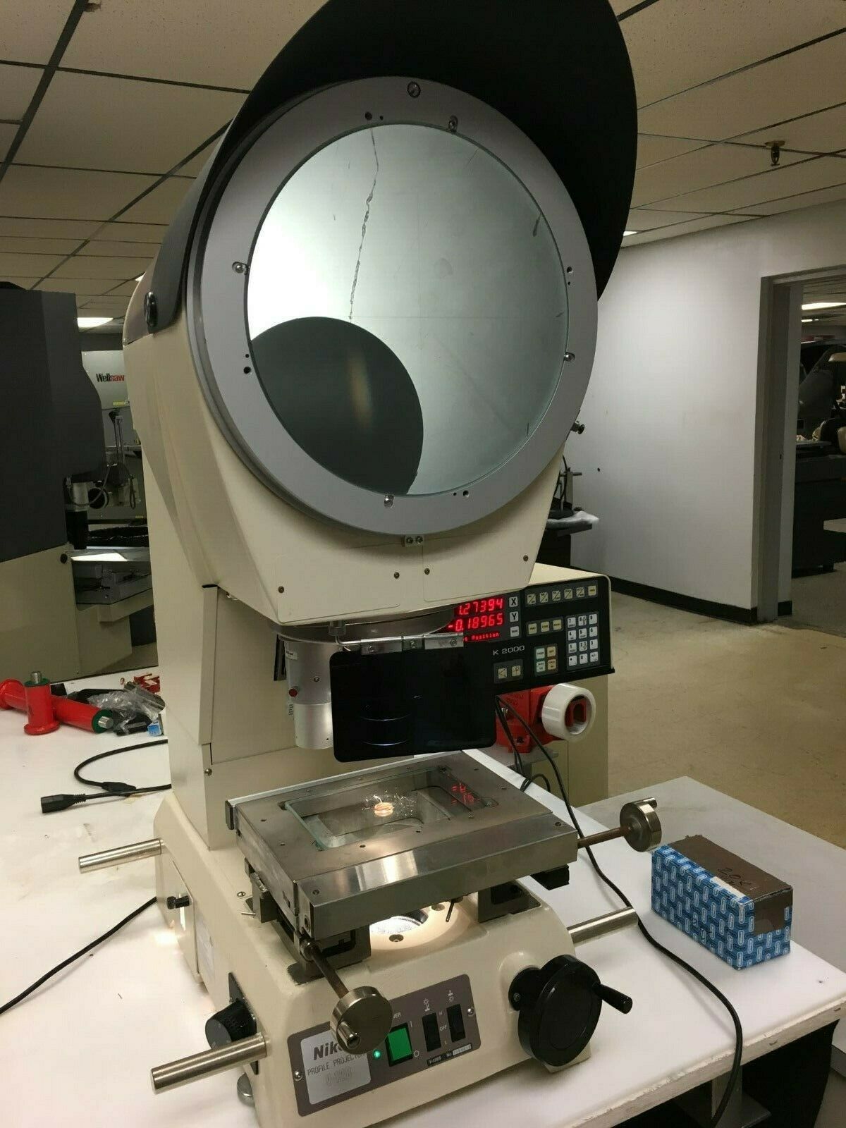 12″ Nikon Model V-12BS Bench Top Comparator / Profile Projector, S/N ...