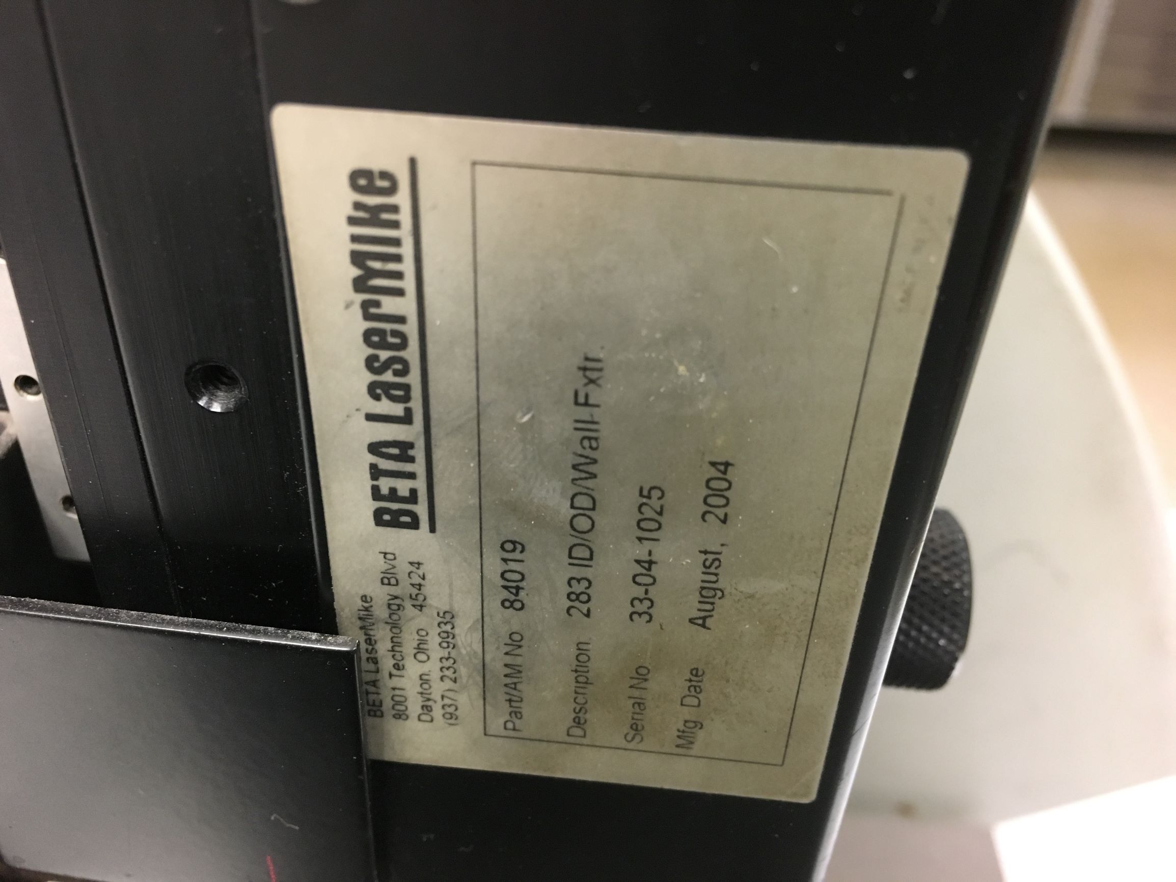 Beta Lasermike #283-20 Laser Micrometer, s/n 36-04-1032, New 2004. | AMC