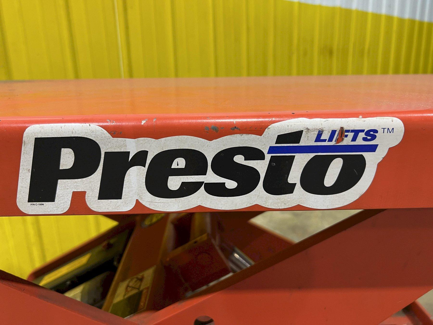 2000 LB PRESTO MODEL #XL36-20 HYDRAULIC LIFT TABLE, 110 VOLT: TOCK 16460