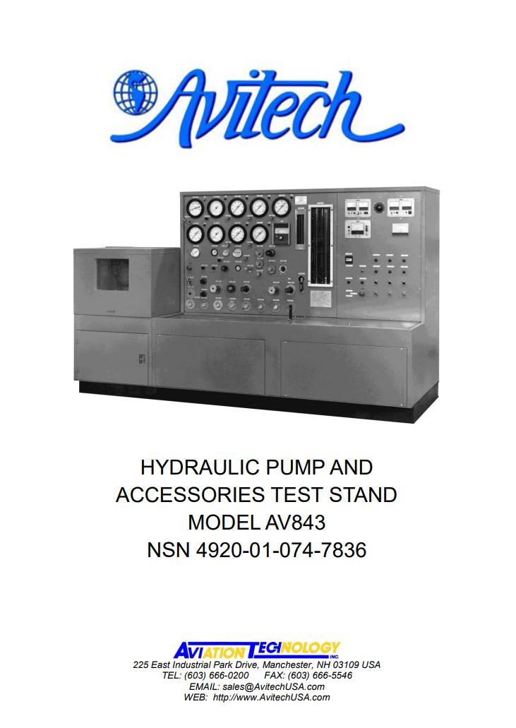 AVITECH MODEL #AV843 HYDRALIC PUMP & ACCESSORIES TEST BENCH STAND ...