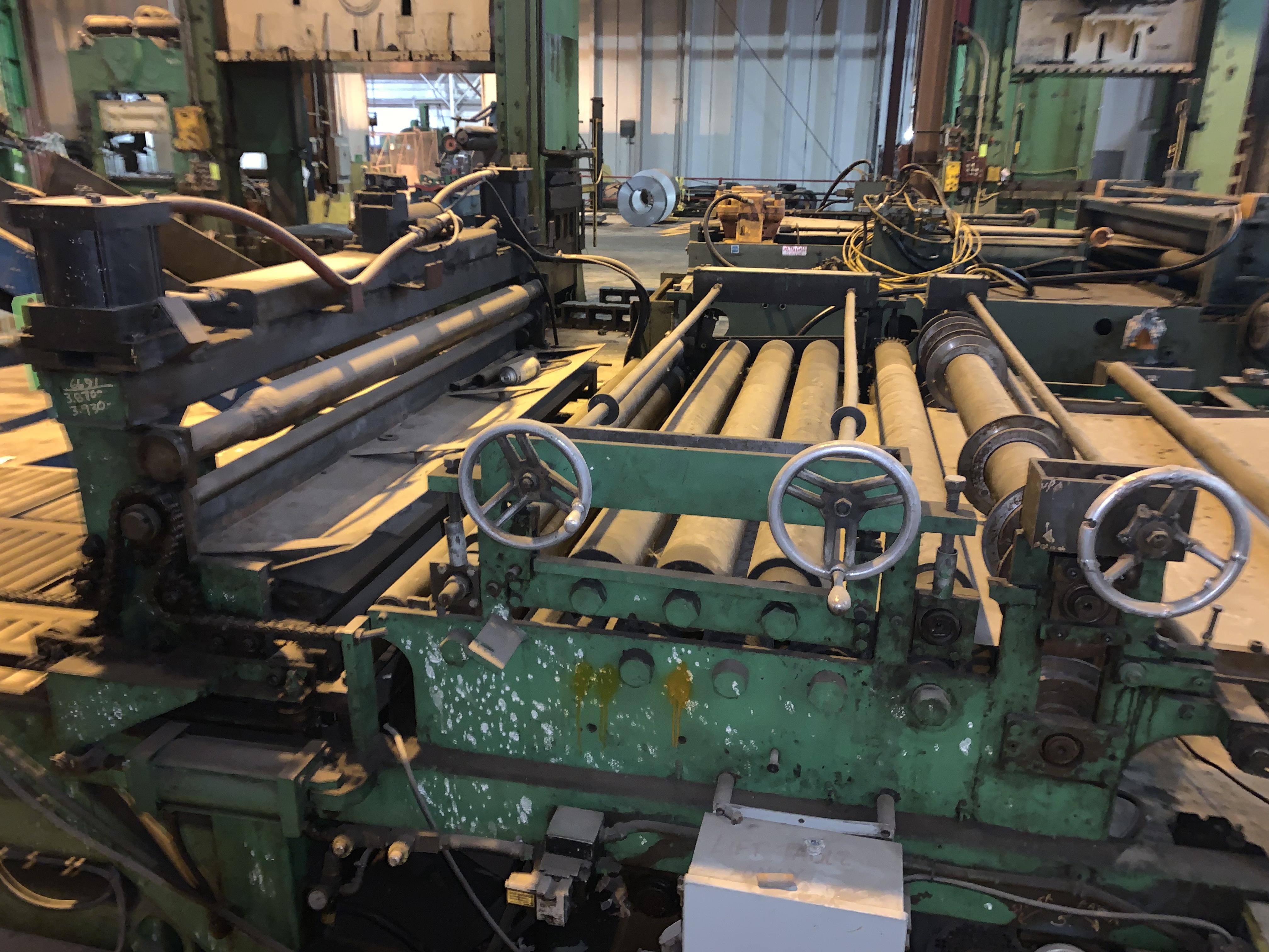 72″ X 18 GAUGE WELTY WAY SLEAR AUTOMATIC BLANKING MACHINE WITH UNCOILER ...