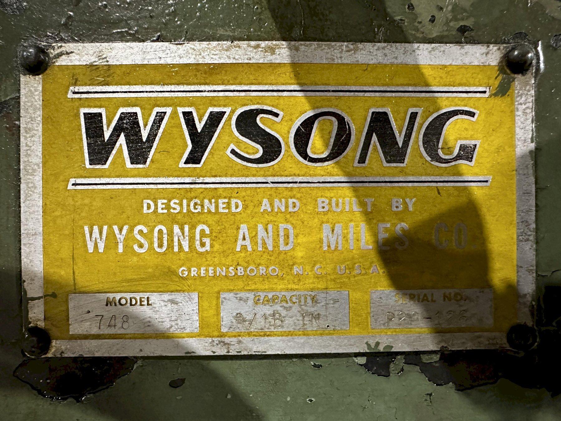 WYSONG 748 - Shears, Mechanical | Machine Hub