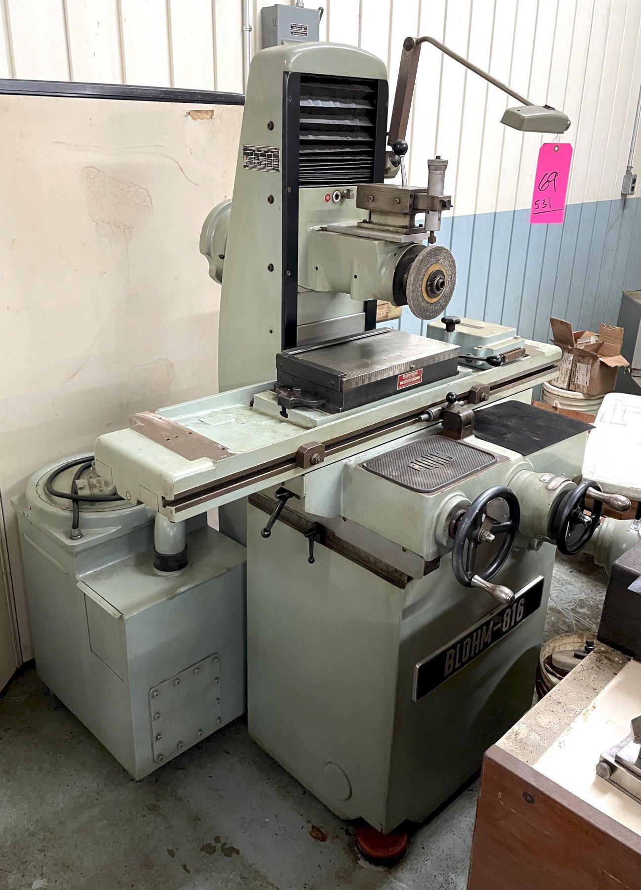 8″ x 16″ Blohm Surface Grinder, Hand Feed, 2 HP, Very Nice | C.W. Wood ...