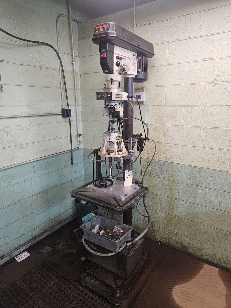 16″ JET JDP-17MF DRILL PRESS EQUIPPED WITH PROCURNIER #3 TAPPING ATTACHMENT. STOCK # 0954523 | G ...
