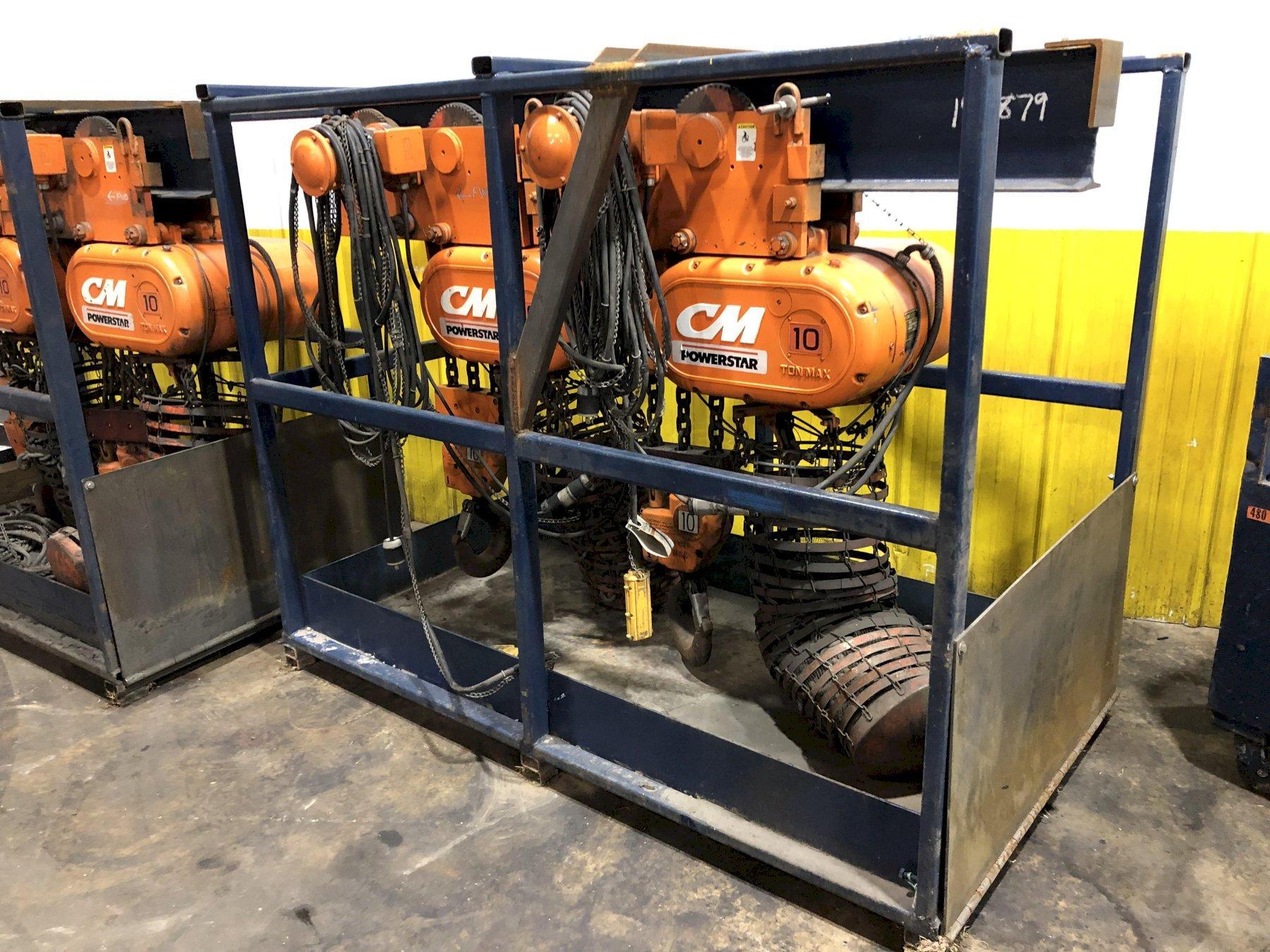 40 TON LIFTING HOIST SYSTEM: (4) 10 TON CM POWERSTAR ELECTRIC HOISTS ...