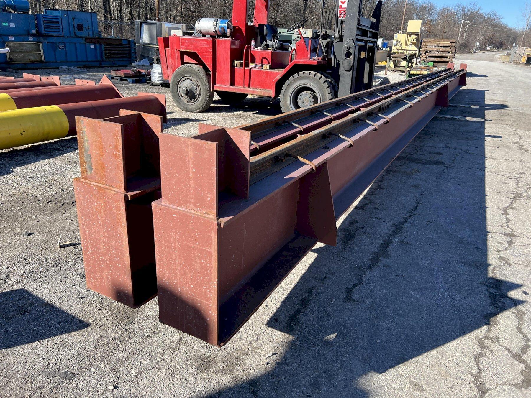 50′ X 14 TON FREE STANDING CRANE RUNWAY SYSTEM (RUNWAY RAILS & COLUMNS ...