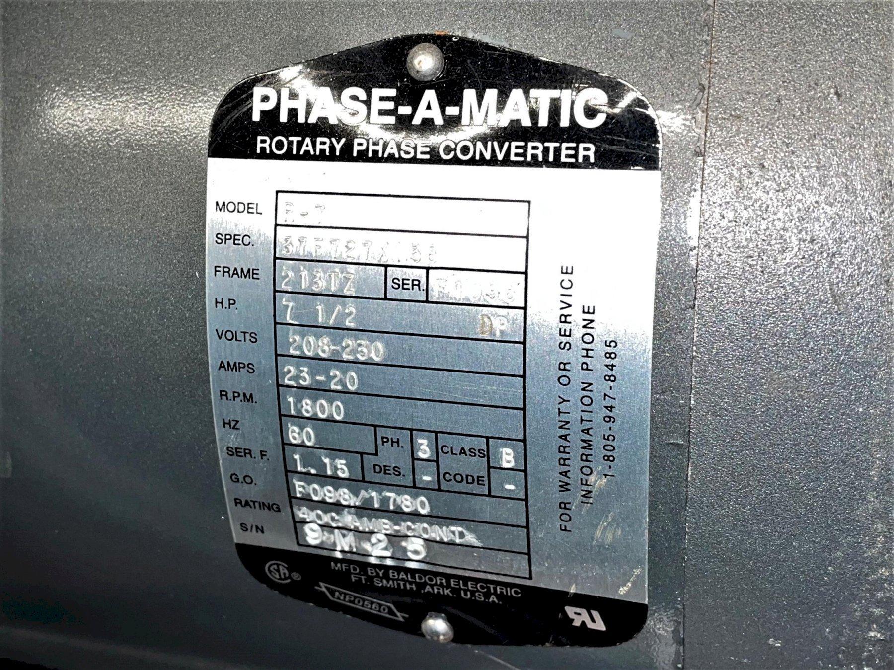 Phase-A-Matic Rotary Phase Converter | Ironside Machinery