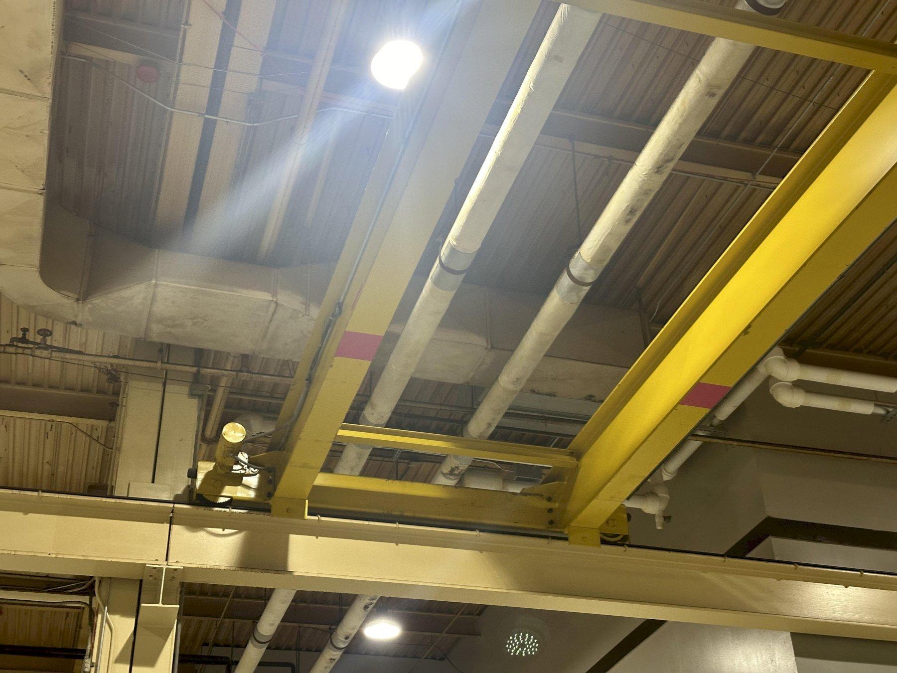 15 TON X 47’6″ PROSERV ANCHOR OVERHEAD BRIDGE CRANE W/ SHAWBOX HOIST ...