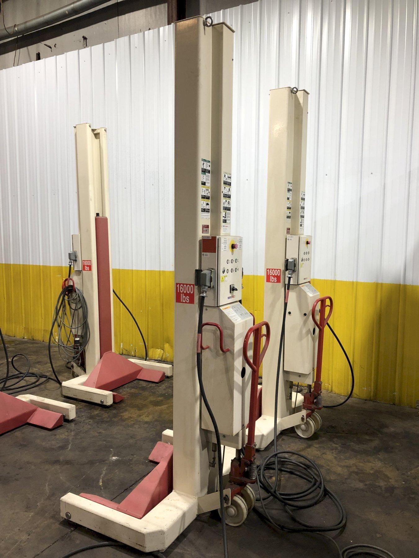 (4) 16,000 LBS STERTIL-KONI MODEL ST-1072 HEAVY DUTY MOBILE COLUMN LIFT ...