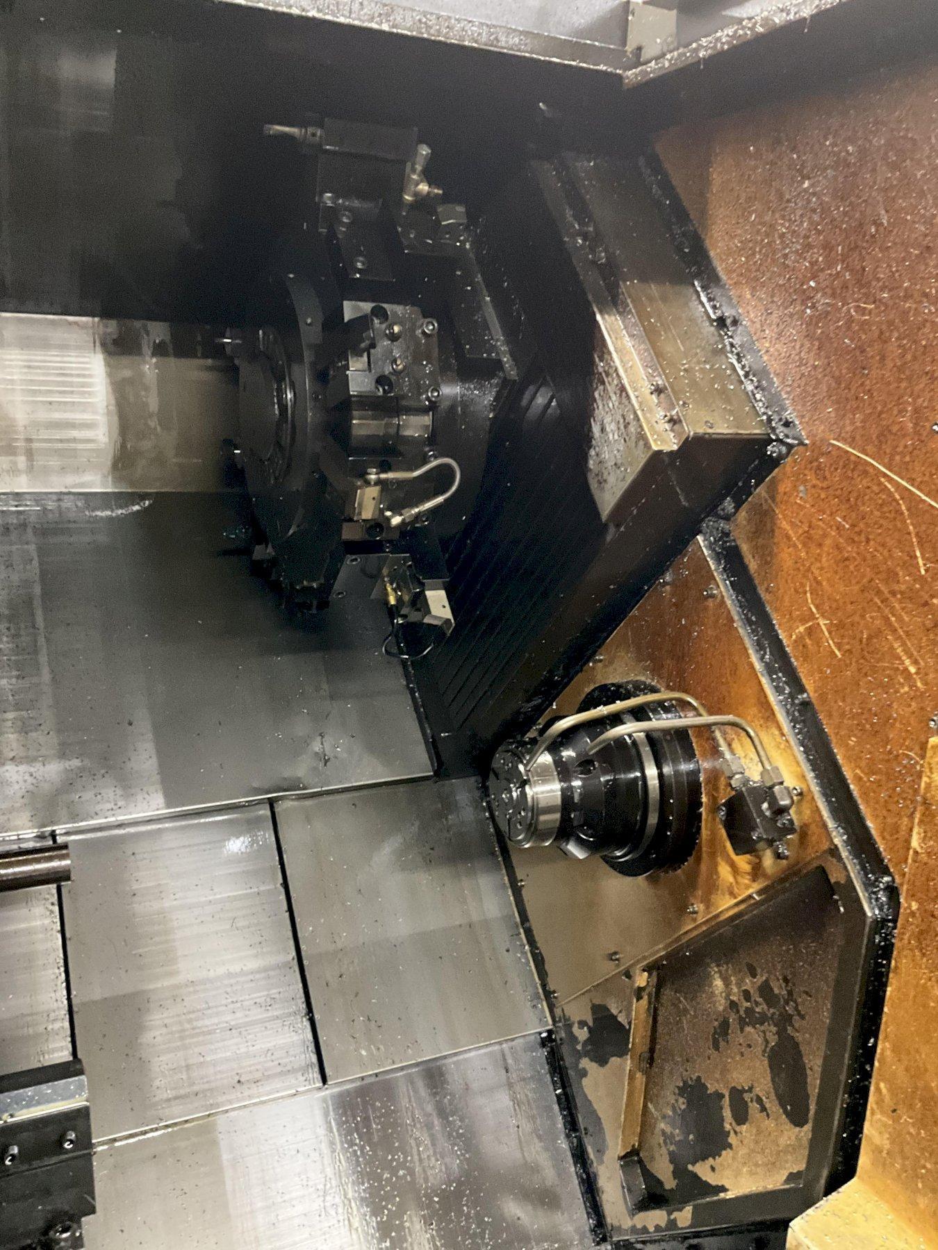 (2013) HWACHEON T2-2T-YSMC MULTI-AXIS CNC LATHE W/ FMB TURBO 5-55 BARFEEDER. STOCK # 0313023 | G ...