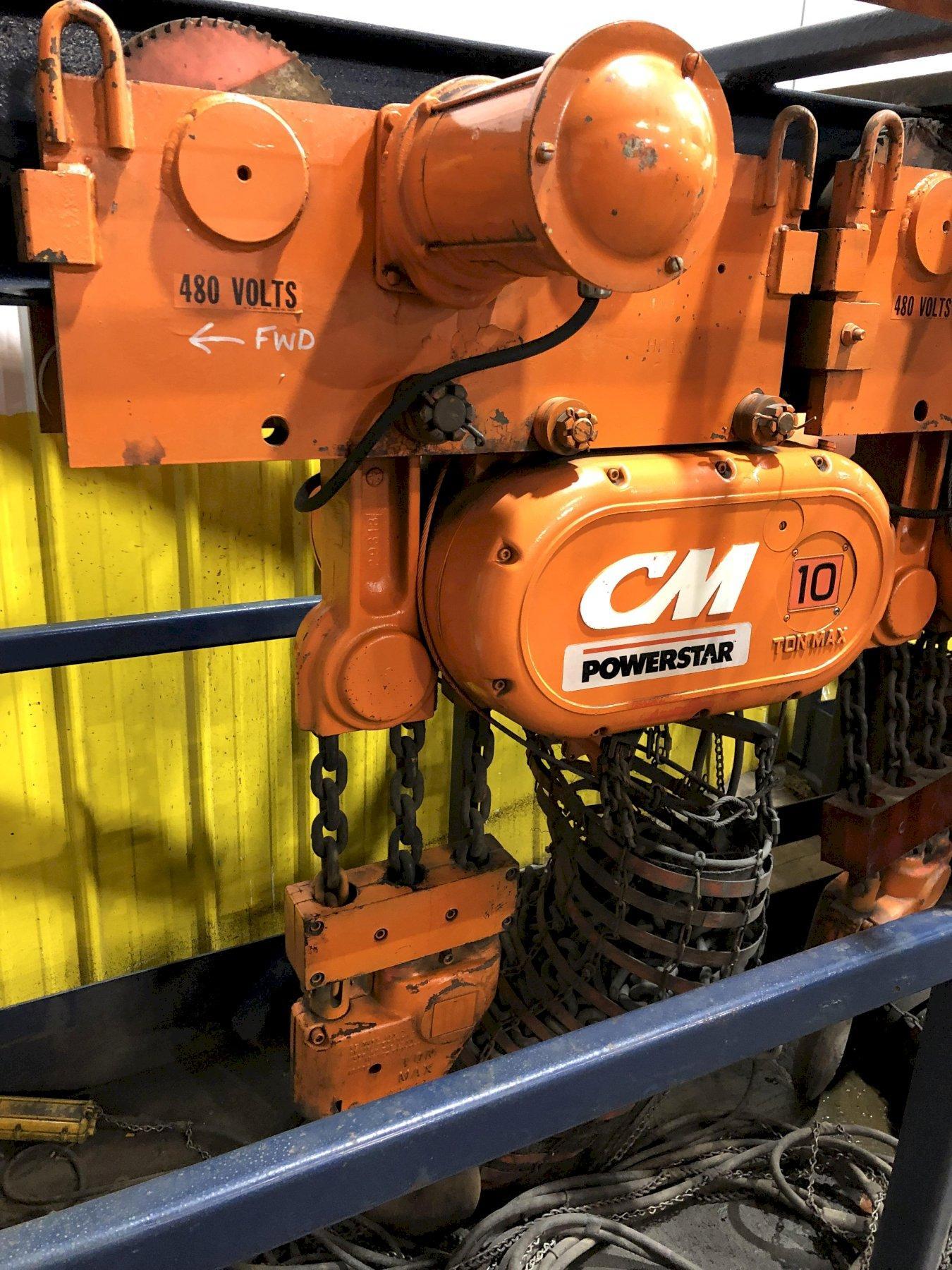 40 TON LIFTING HOIST SYSTEM: (4) 10 TON CM POWERSTAR ELECTRIC HOISTS ...