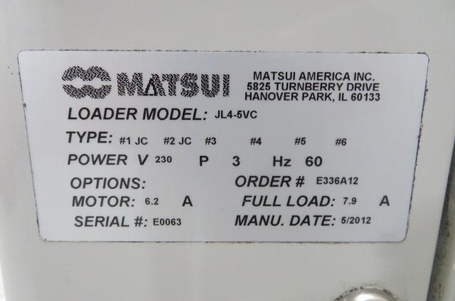 Matsui Used JL4-5VC Jet Loader, 2 hp, 230V, Yr. 2012 | Zag Equipment Sales