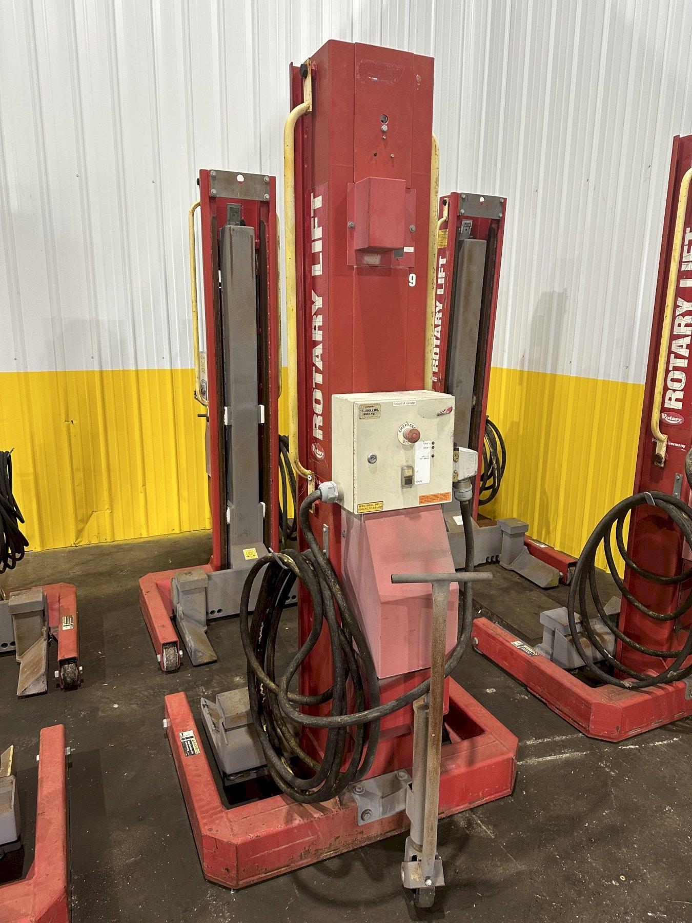 (6) 15,000 LBS ROTARY MODEL H415-100 HEAVY DUTY MOBILE COLUMN LIFT ...