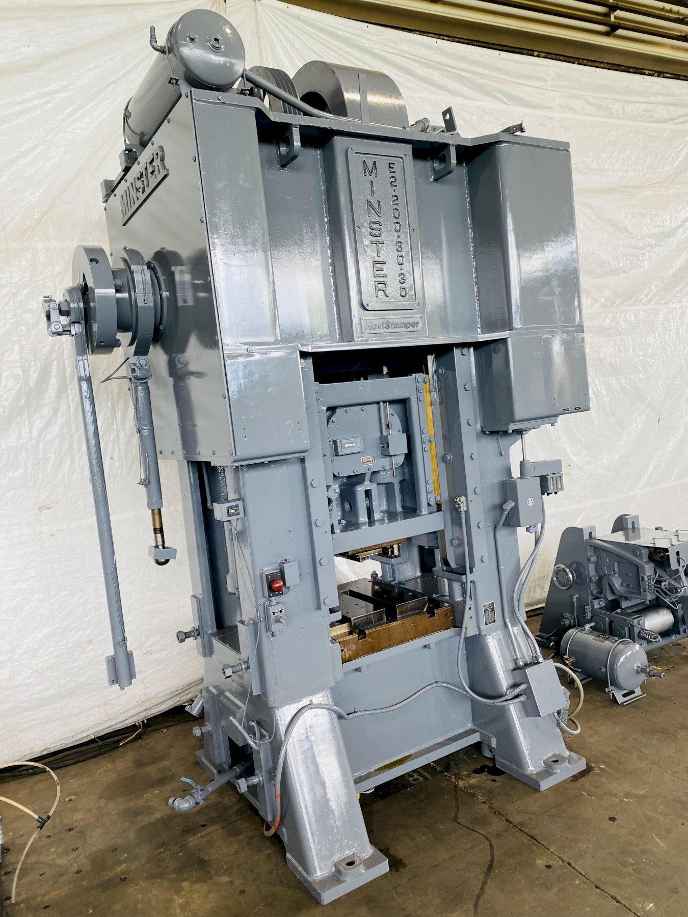 200 TON MINSTER HEAVY STAMPER E2-200-30-30 STRAIGHT SIDE PRESS. STOCK ...