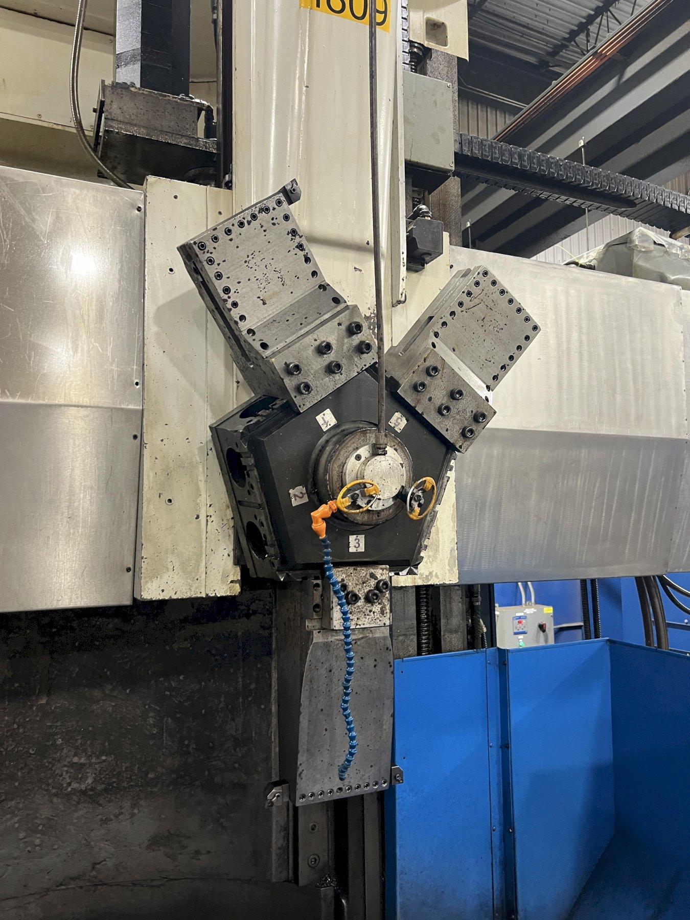 76″ BULLARD CNC VERTICAL BORING MILL WITH FANUC 18-T CONTROL AND FOUR ...