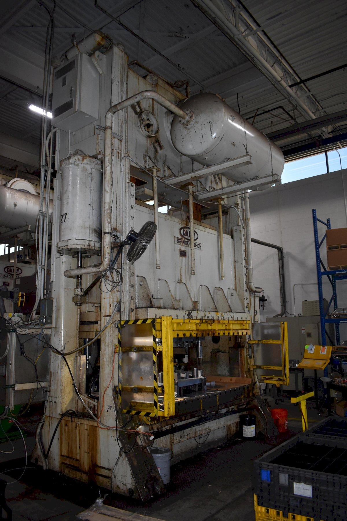 400 TON DANLY STRAIGHT SIDE DOUBLE CRANK PRESS, MODEL S2-400-108-66, 18 ...