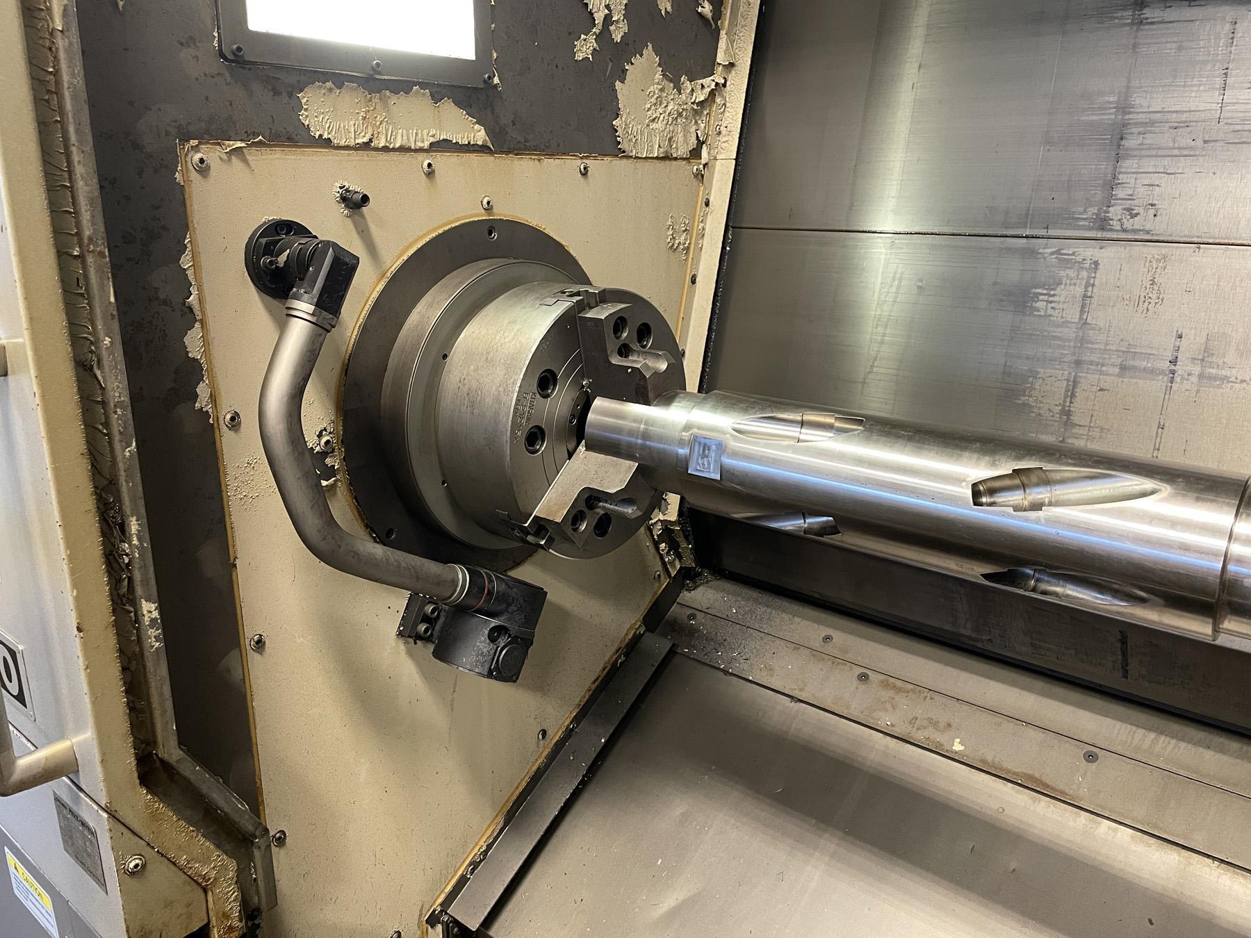 Okuma Multus B400 5 axis CNC lathe, 12″ chuck, 60″ centers, OSP-P200L, chip, high pressure ...