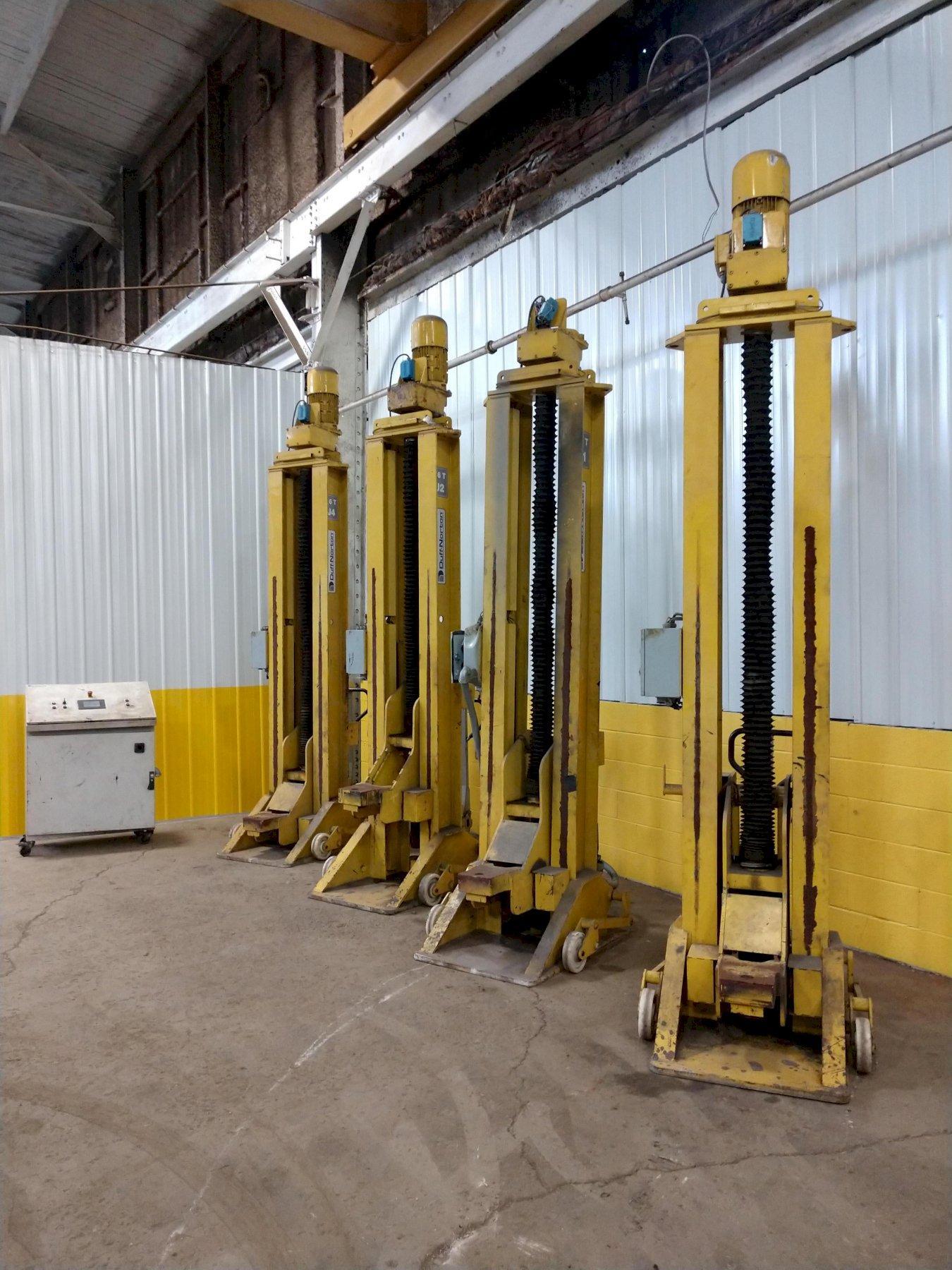 (4) 16 TON DUFF NORTON PORTABLE ELECTRIC RAIL CAR LIFT JACKS: STOCK #12640