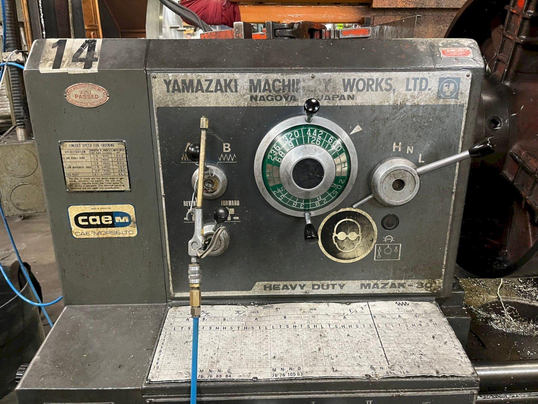 YAMAZAKI MAZAK 30-60 GAP BED ENGINE LATHE: STOCK #21003