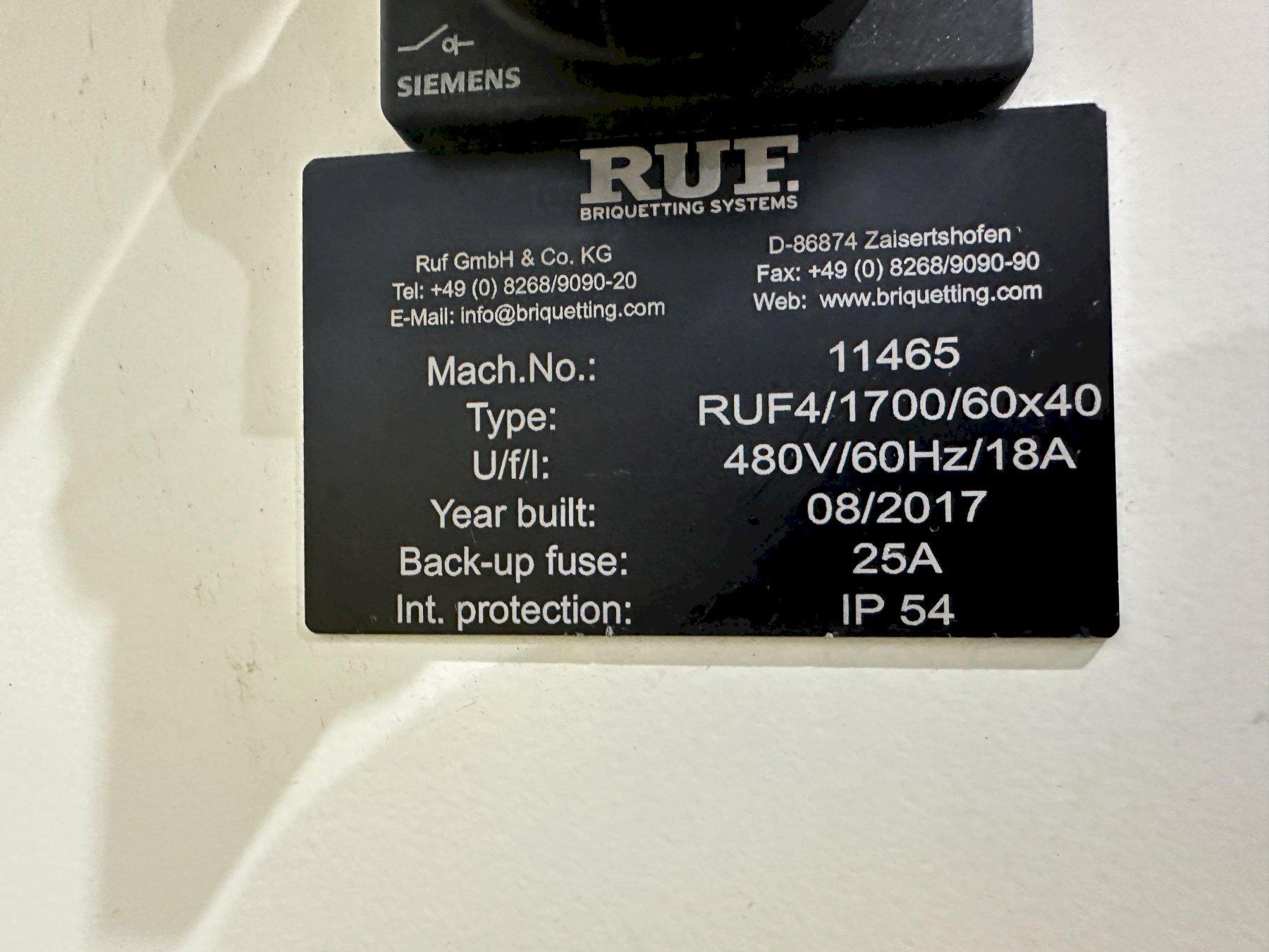 2017 RUF HYDRAULIC BRIQUETTER SYSTEM: STOCK #20443