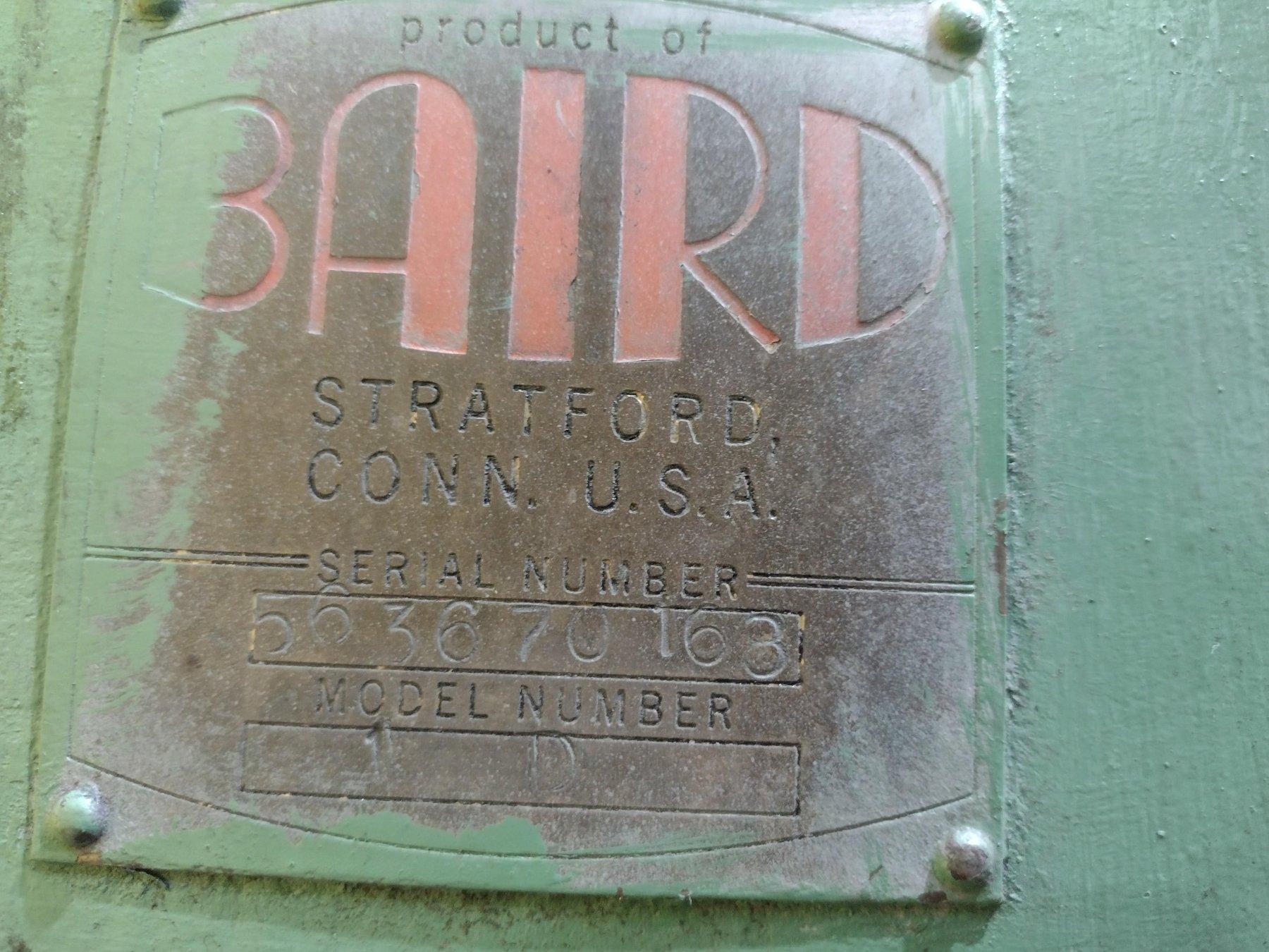 BAIRD MODEL #1-D BARREL-TYPE PARTS TUMLBER: STOCK #19631