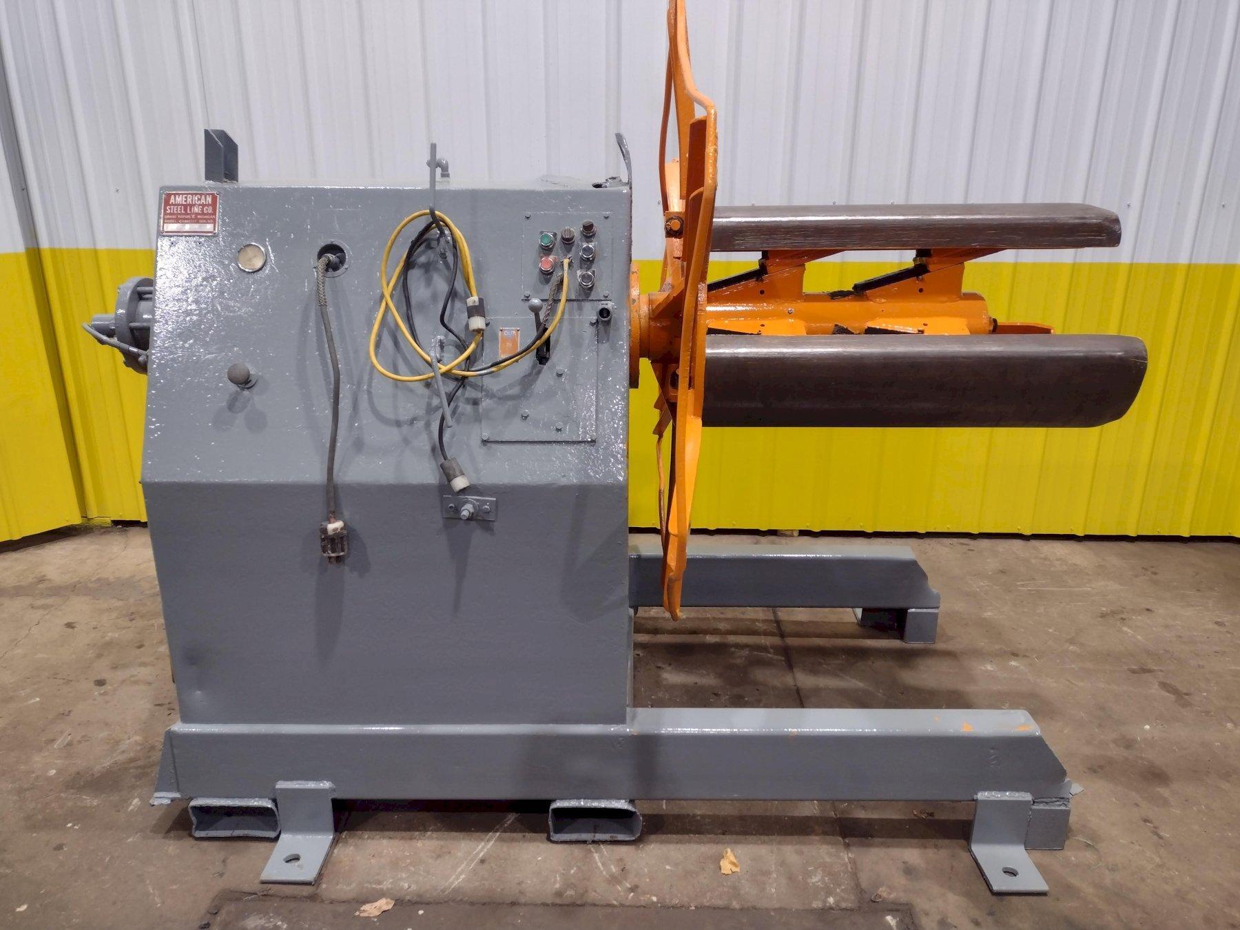 10,000 LB X AMERICAN STEEL LINE MOTORIZED COIL REEL UNCOILER: STOCK 17199