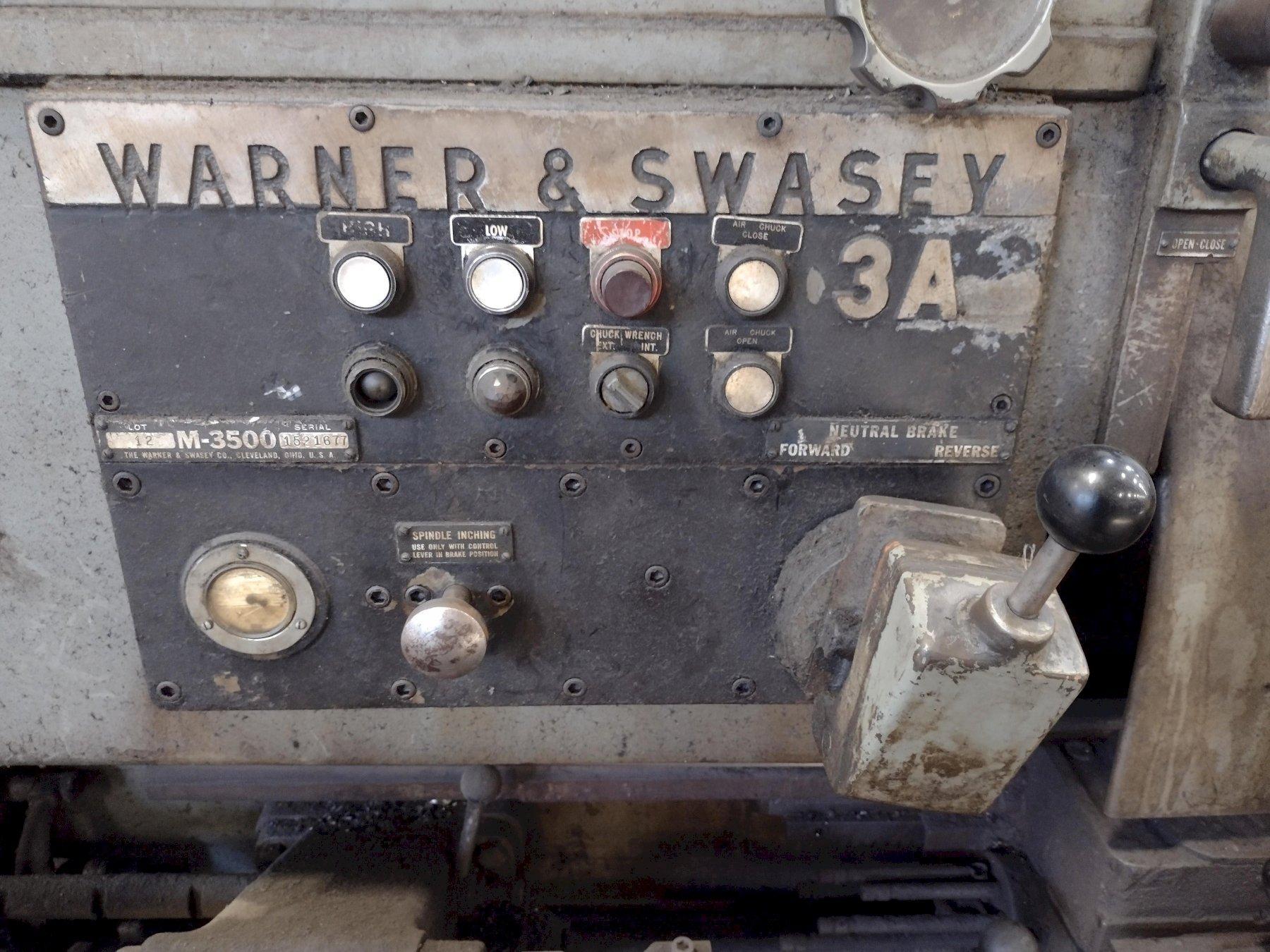 3A WARNER & SWASEY MODEL #M3500 CROSS SLIDING TURRET LATHE: STOCK #17207