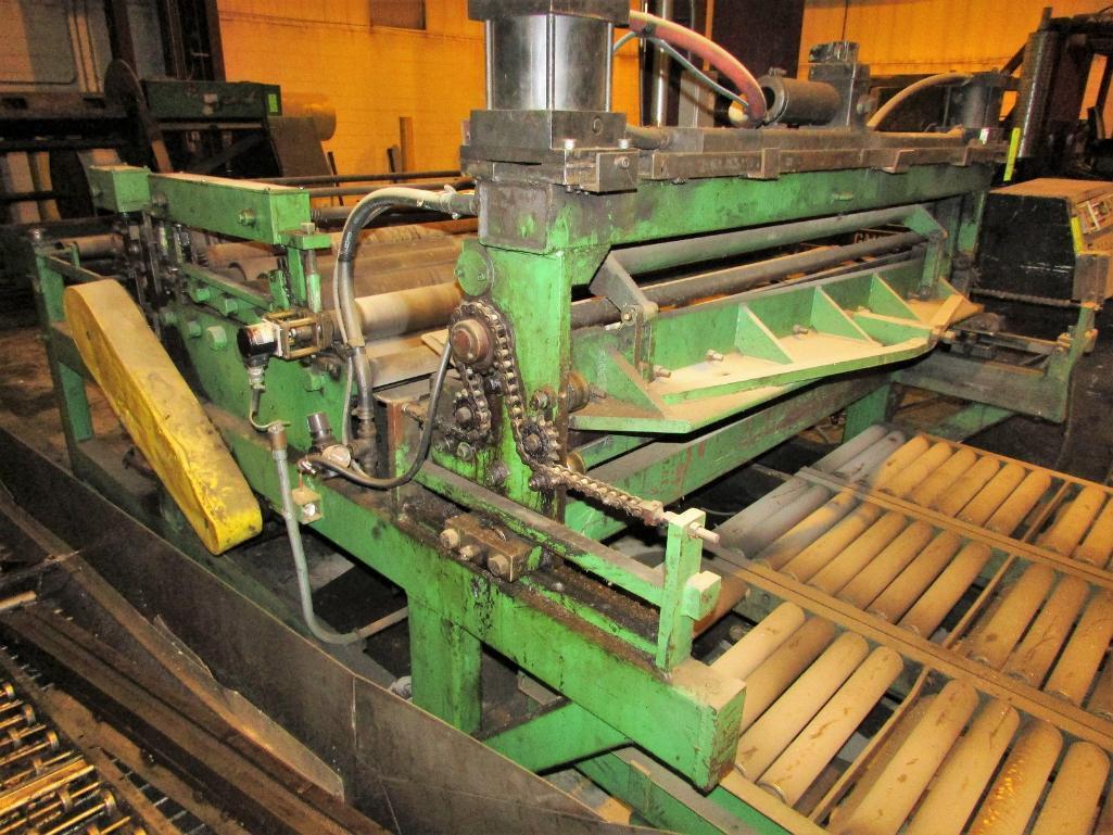 72″ X 18 GAUGE WELTY WAY SLEAR AUTOMATIC BLANKING MACHINE WITH UNCOILER ...