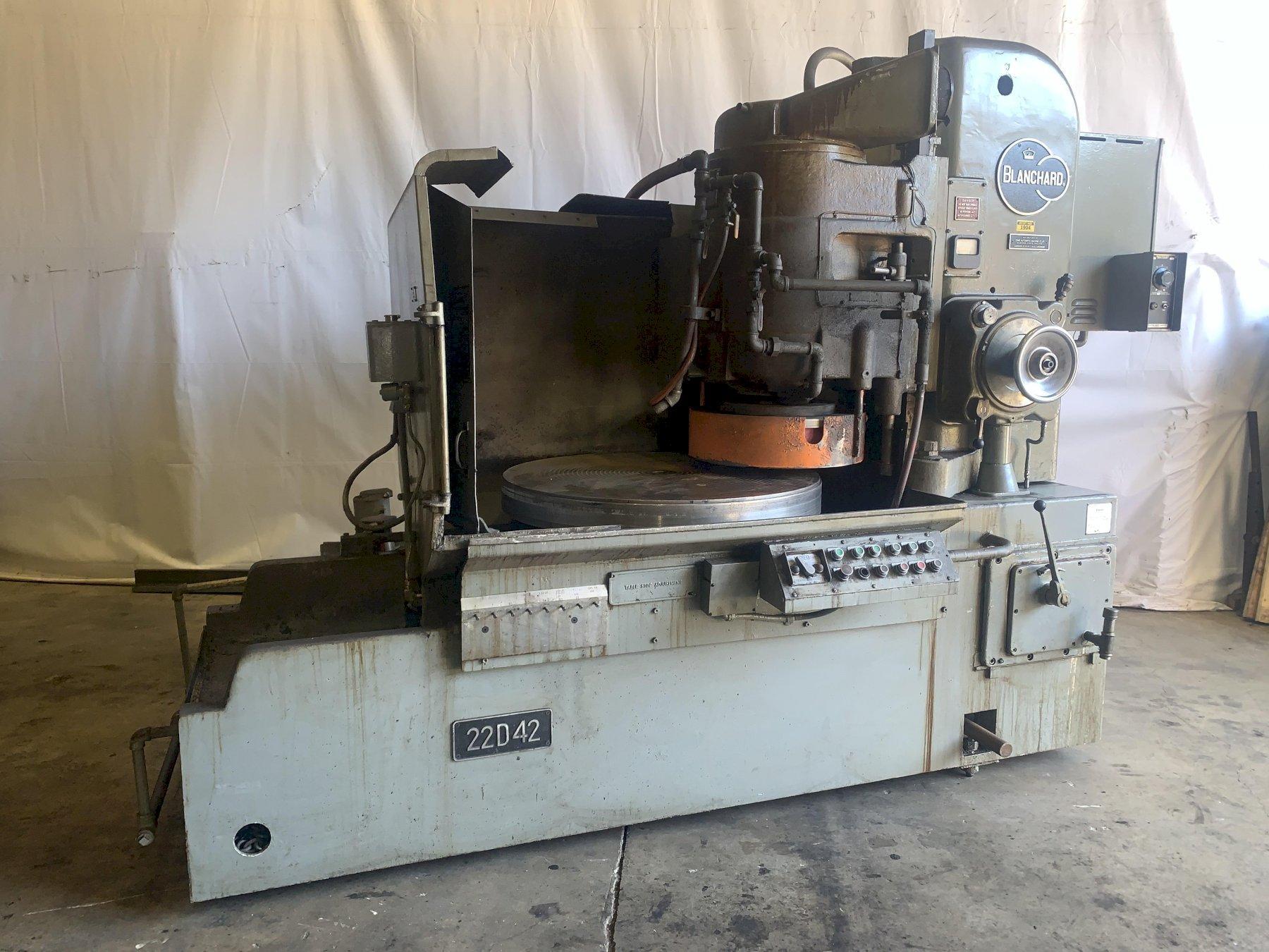 42″ BLANCHARD MODEL #22D VERTICAL SPINDLE ROTARY SURFACE GRINDER: STOCK ...