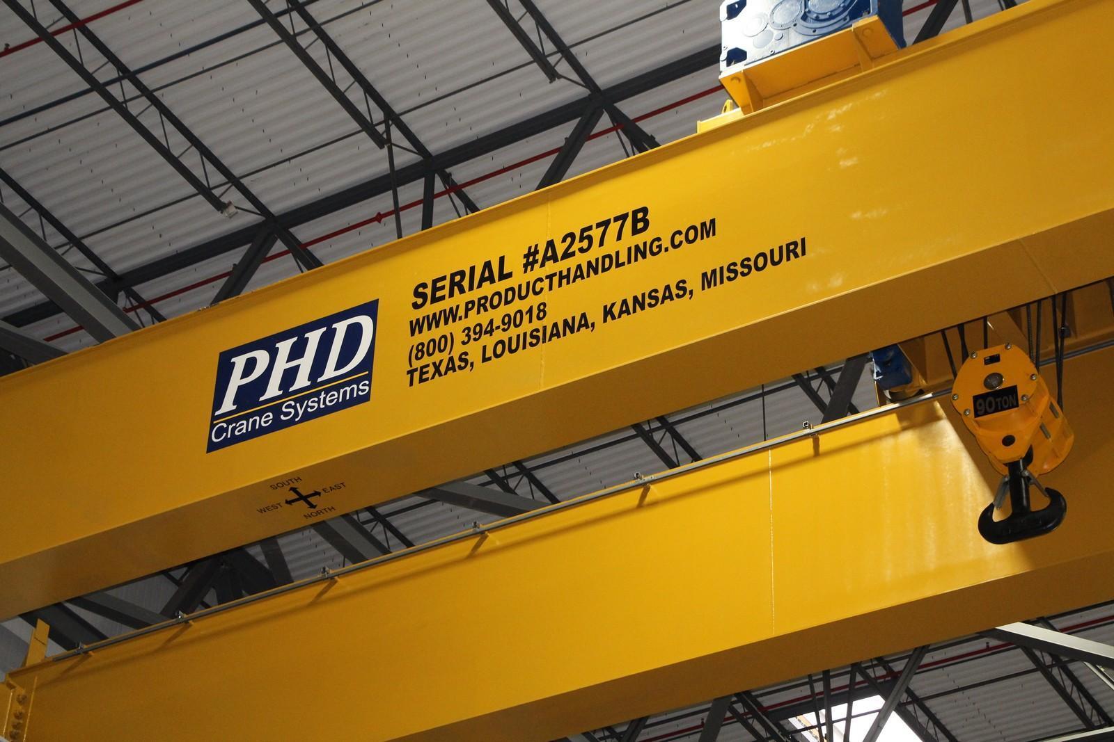 90/45 X 82’X 40′ LIFT PHD 8 WHEEL OVERHEAD BRIDGE CRANE: STOCK #12672