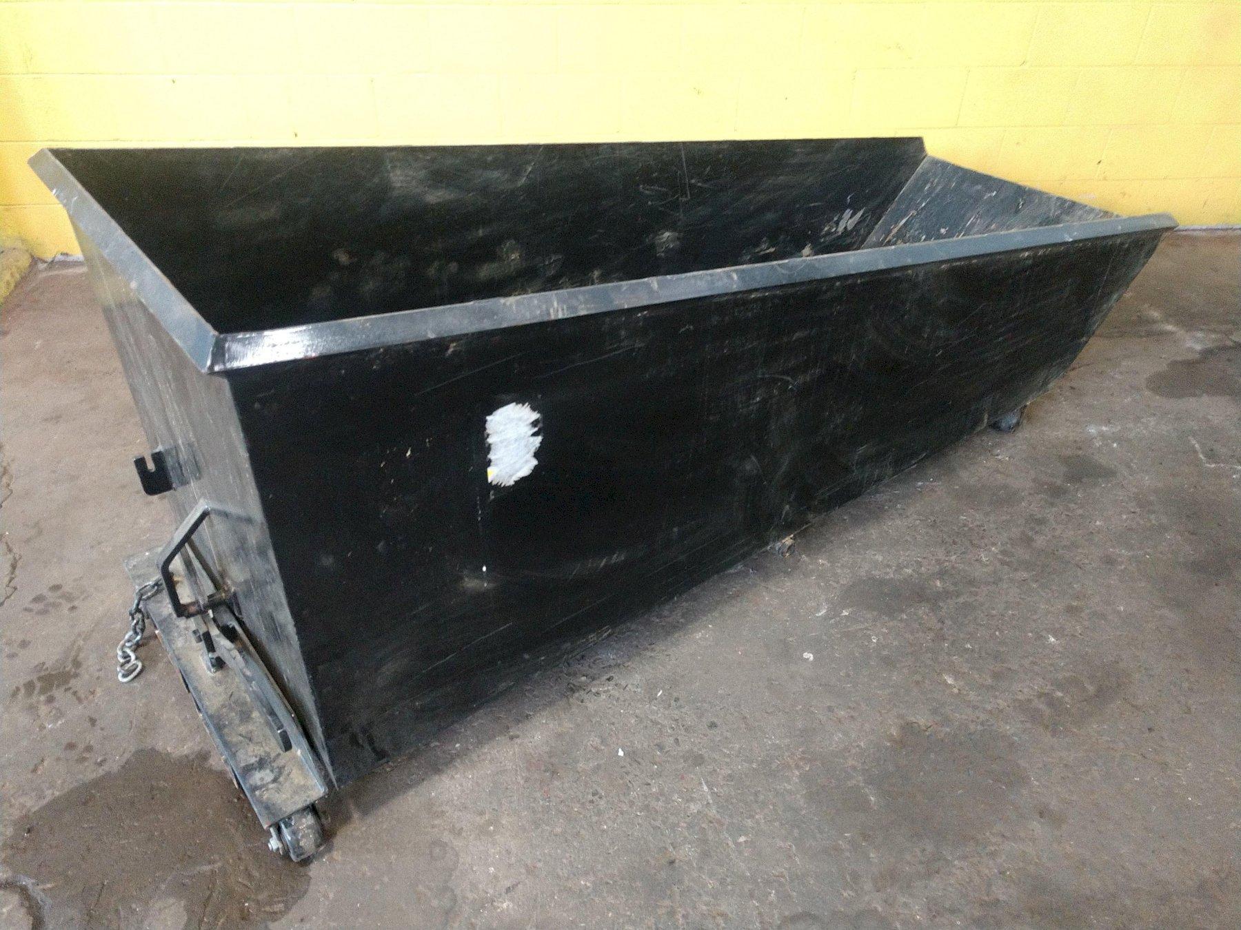 LOW PROFILE ROLLING TRASH STEEL DUMP HOPPER: STOCK #13282