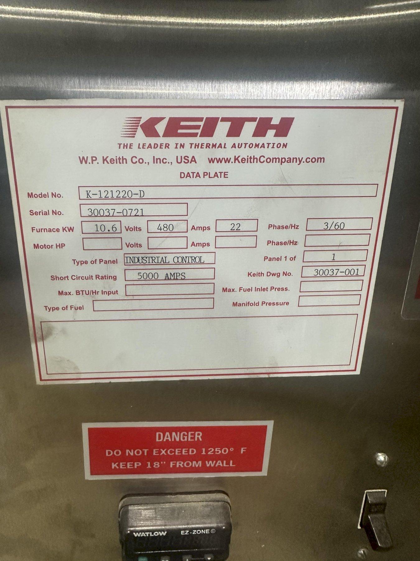 KEITH K-121220-D DUAL CHAMBER FURNACE. STOCK #0363224 | G-2000 Inc.