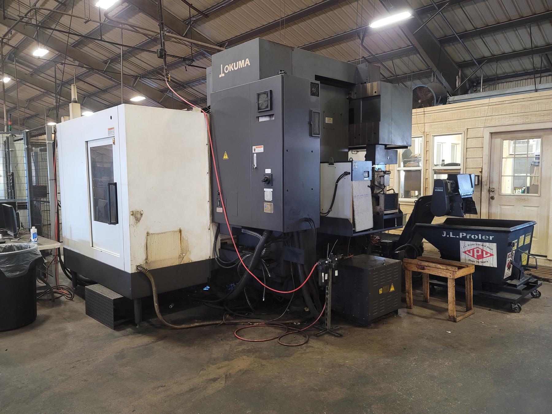 OKUMA MILLAC 761V II, X-60″, Y-30″, Z-25″, 70″ X 28″ TABLE, 4TH AXIS ...