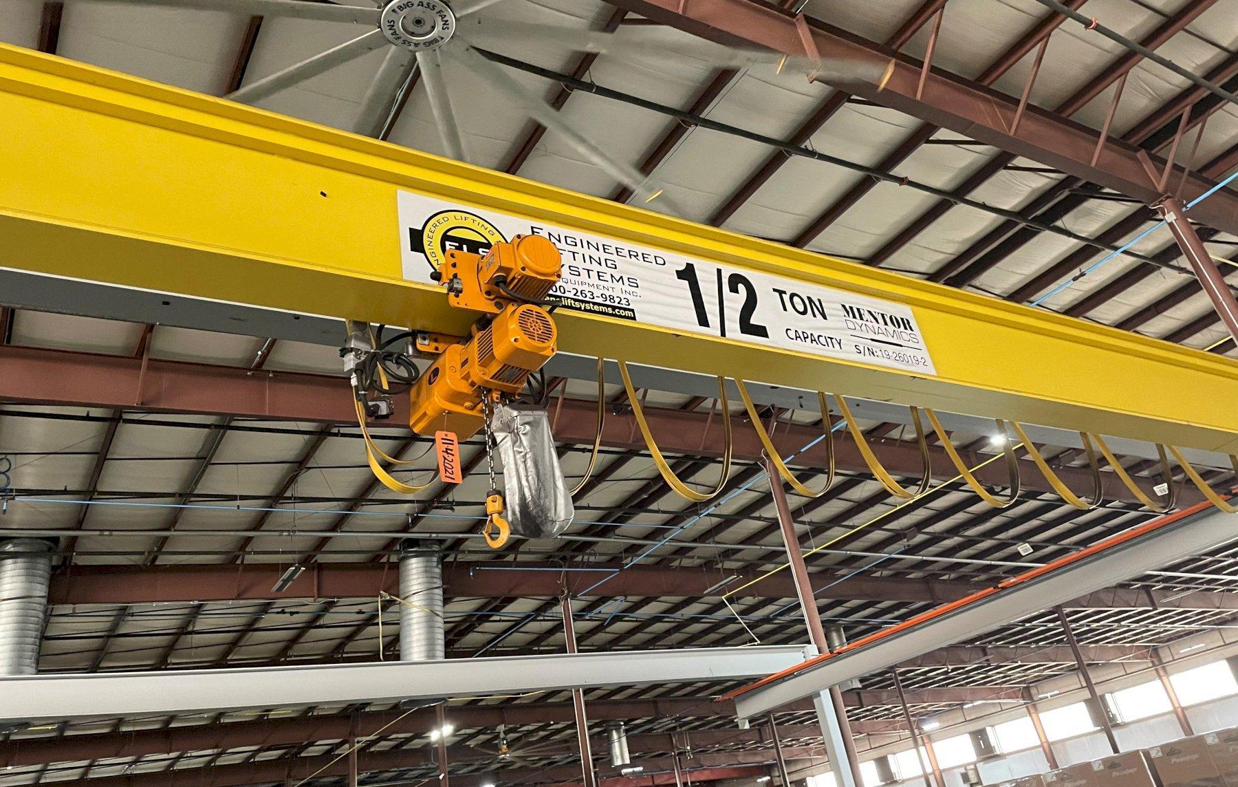 ELS 1/2 Ton Free Standing Bridge Crane, (2) 60′ Bridges, 95′ Of Runway ...