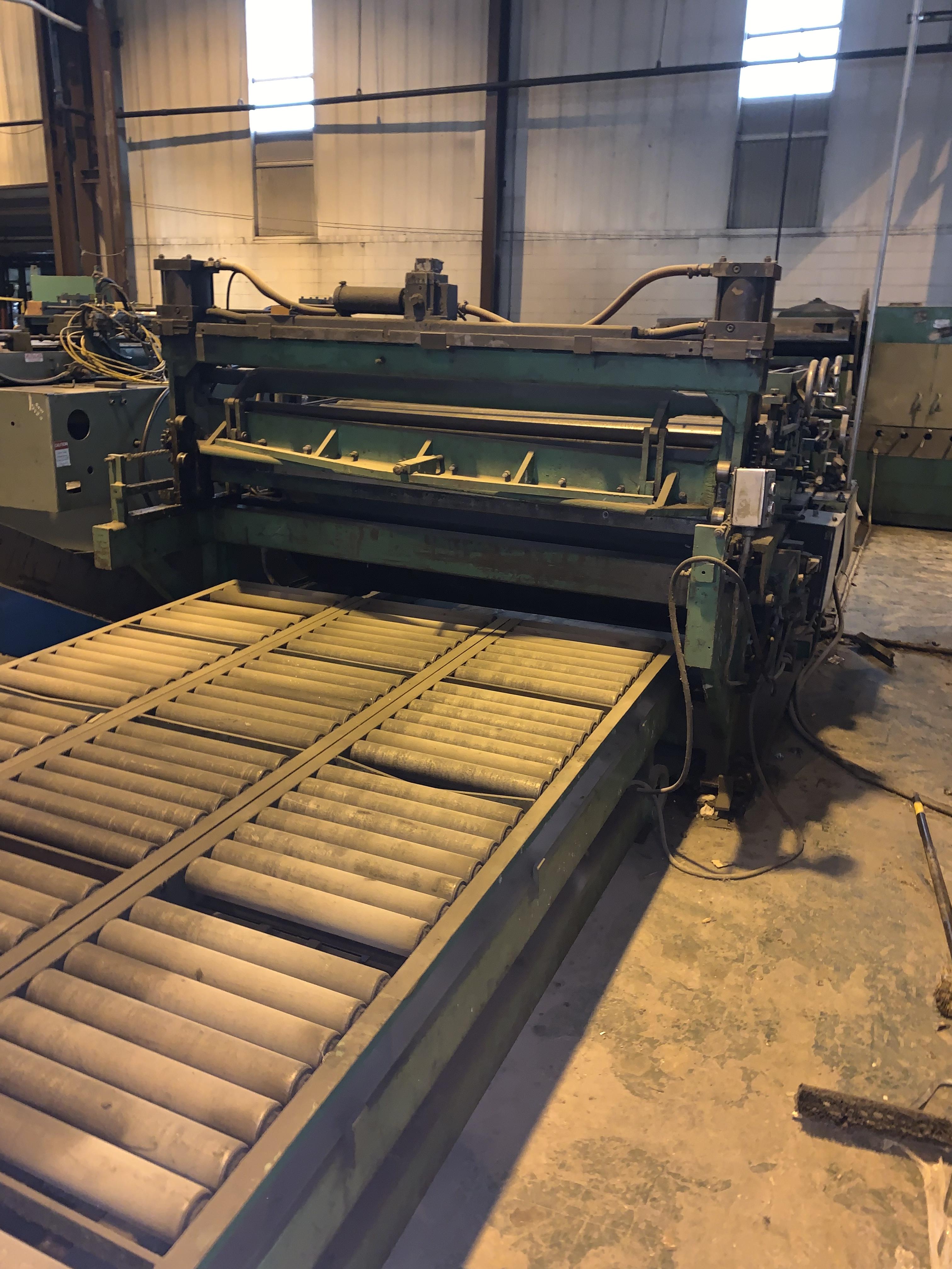 72″ X 18 GAUGE WELTY WAY SLEAR AUTOMATIC BLANKING MACHINE WITH UNCOILER ...