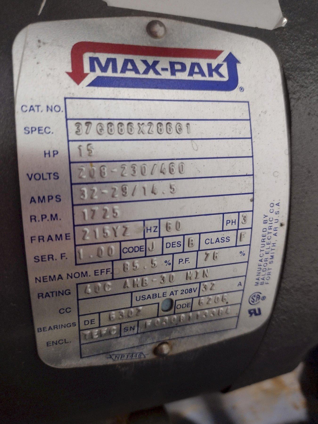 MAX-PAK MP60HD INDUSTRIAL BALER:STOCK#18085