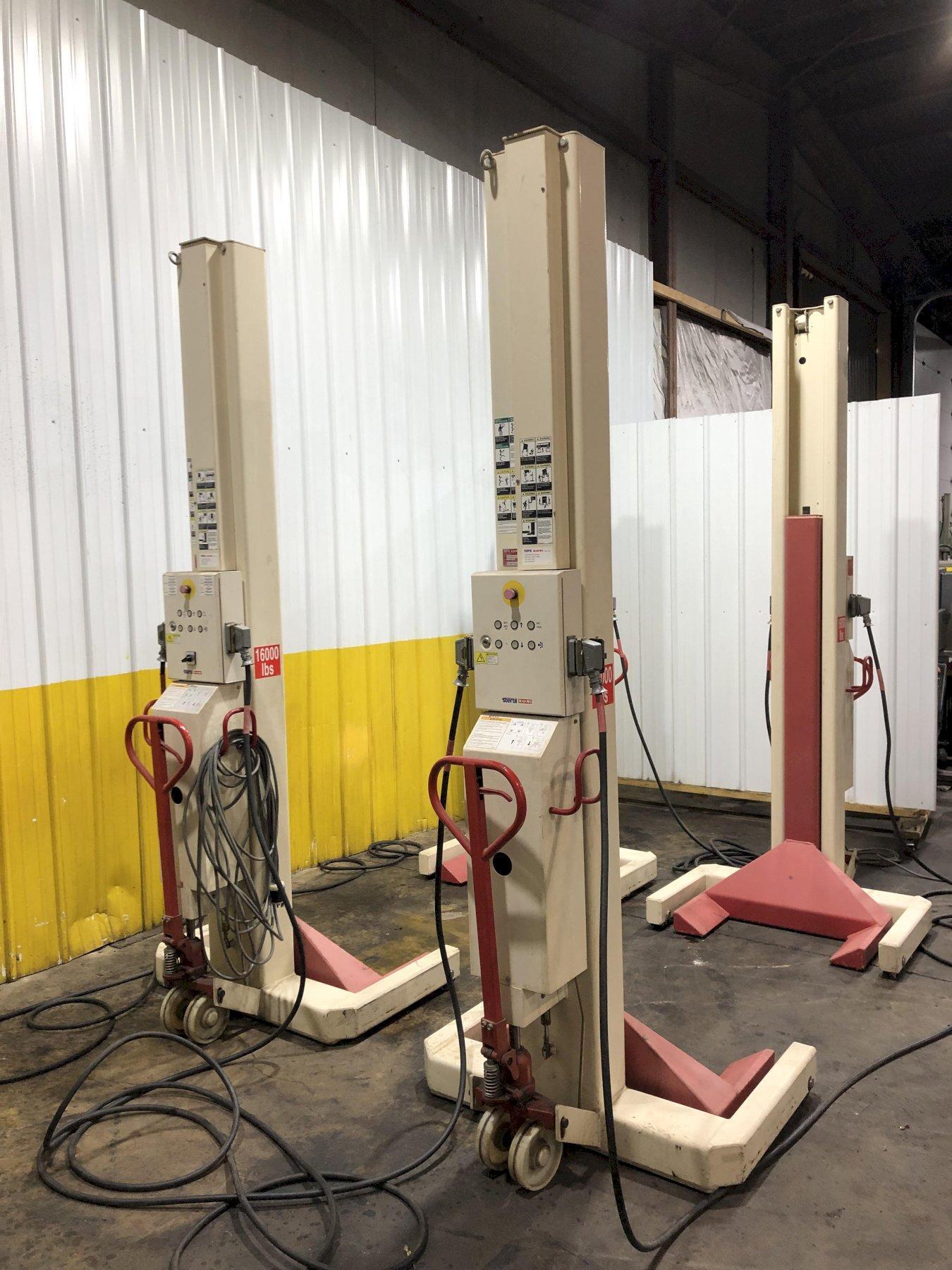 (4) 16,000 LBS STERTIL-KONI MODEL ST-1072 HEAVY DUTY MOBILE COLUMN LIFT ...