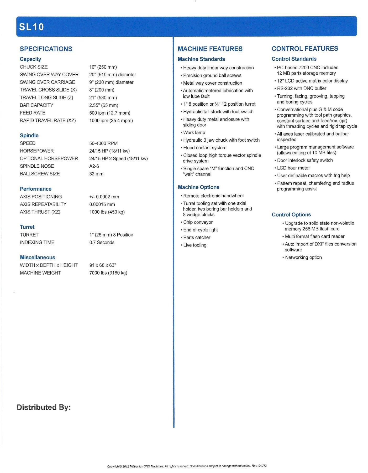 Milltronics Model SL10 CNC Turning Center with Live Tools | AMC