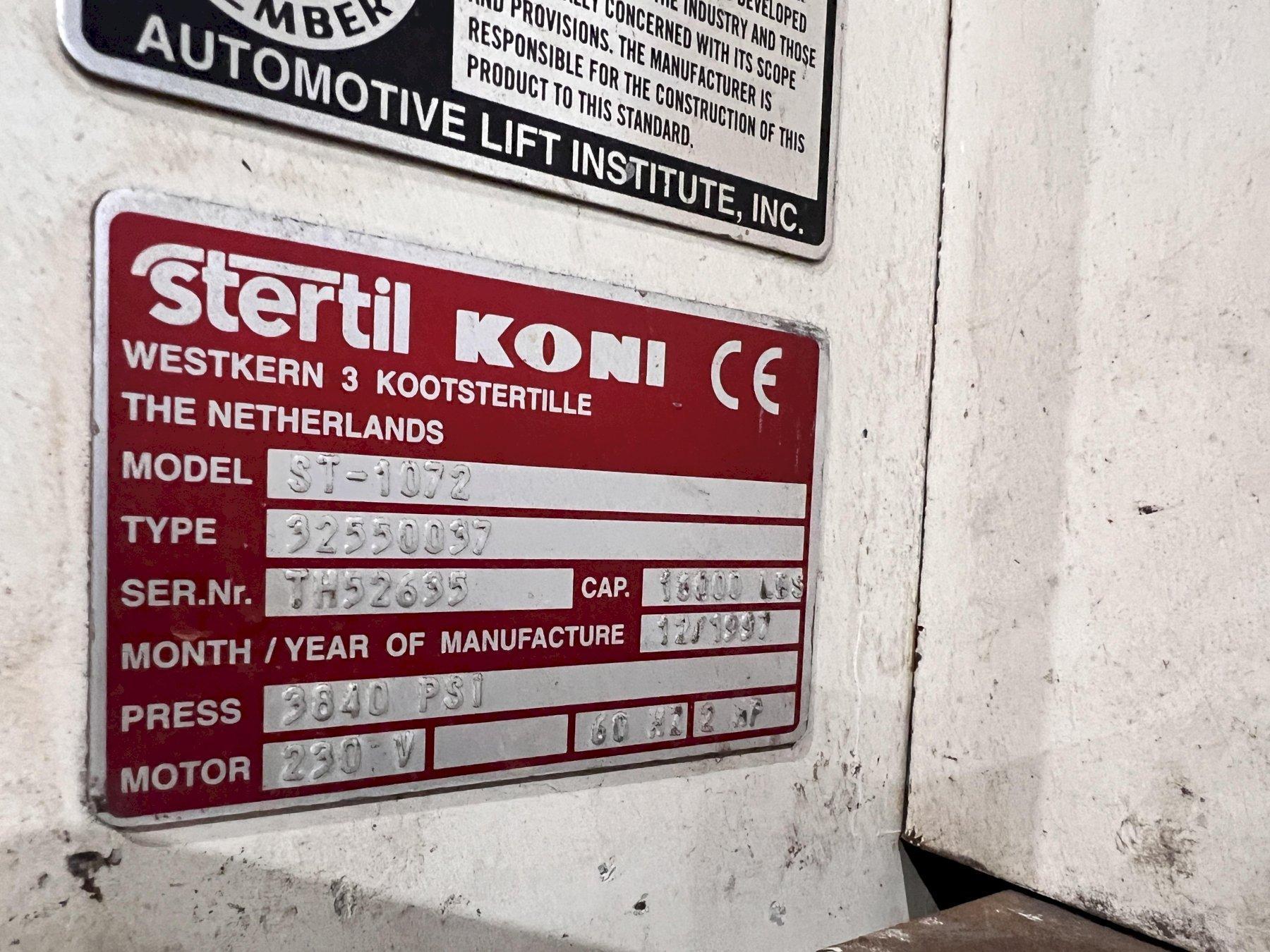 (4) 16,000 LBS STERTIL-KONI MODEL ST-1072 HEAVY DUTY MOBILE COLUMN LIFT ...
