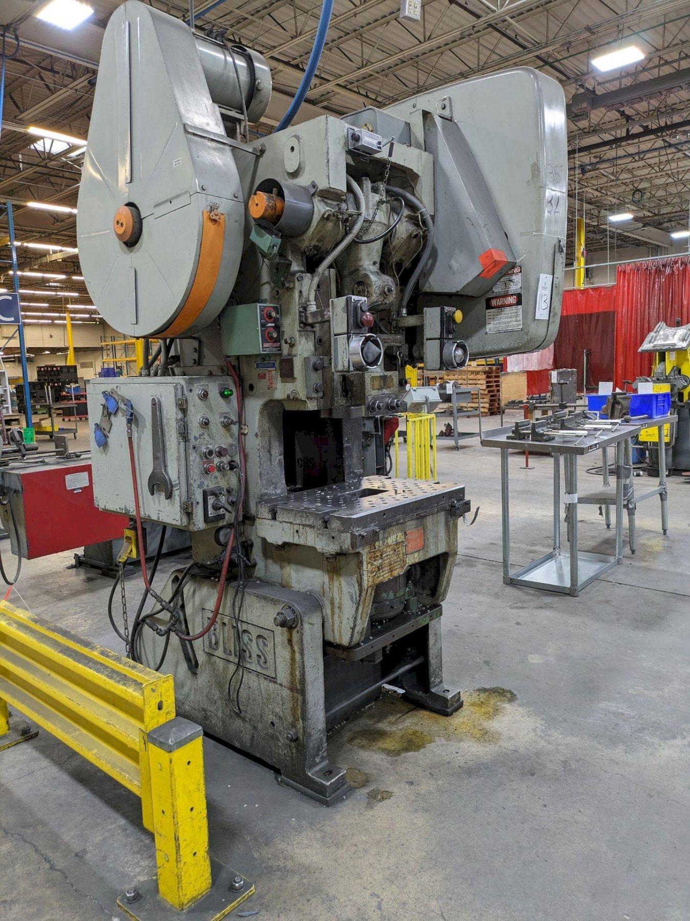 35 TON BLISS MECHANICAL OBI PUNCH PRESS, 3″ STROKE: STOCK #21171