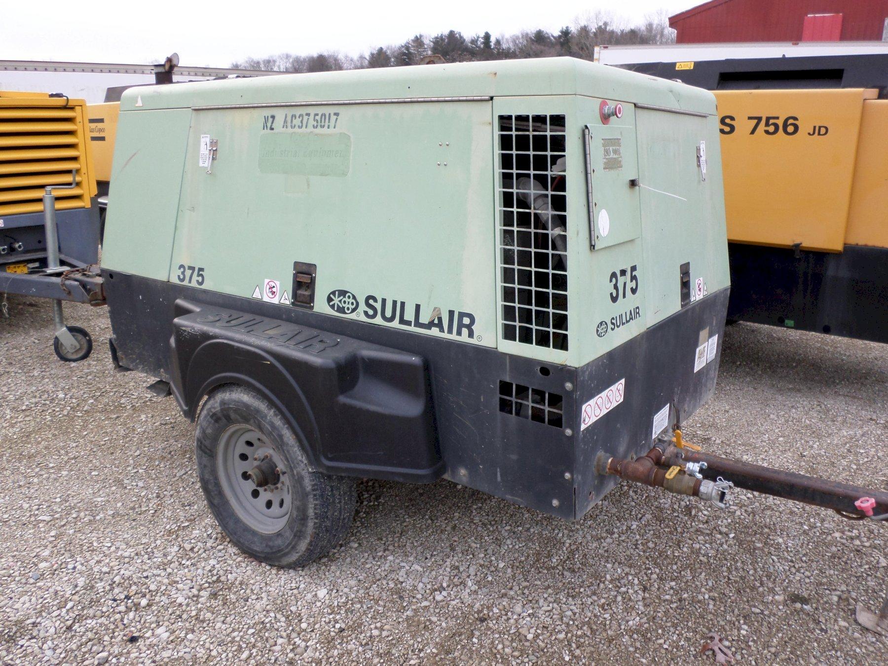#375 CFM SULLAIR MODEL #375DPQ PORTABLE AIR COMPRESSOR, NEW 2009: STOCK ...