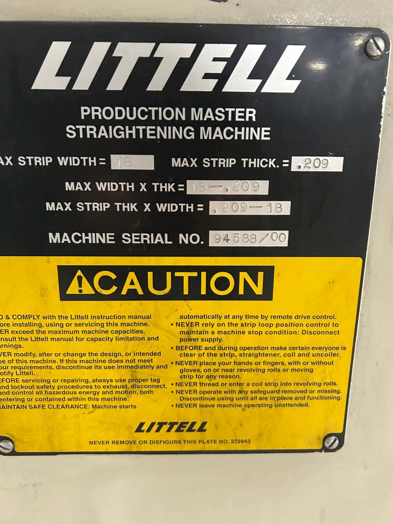 Littell Production Master Powered Coil Straightener 18″ Wide