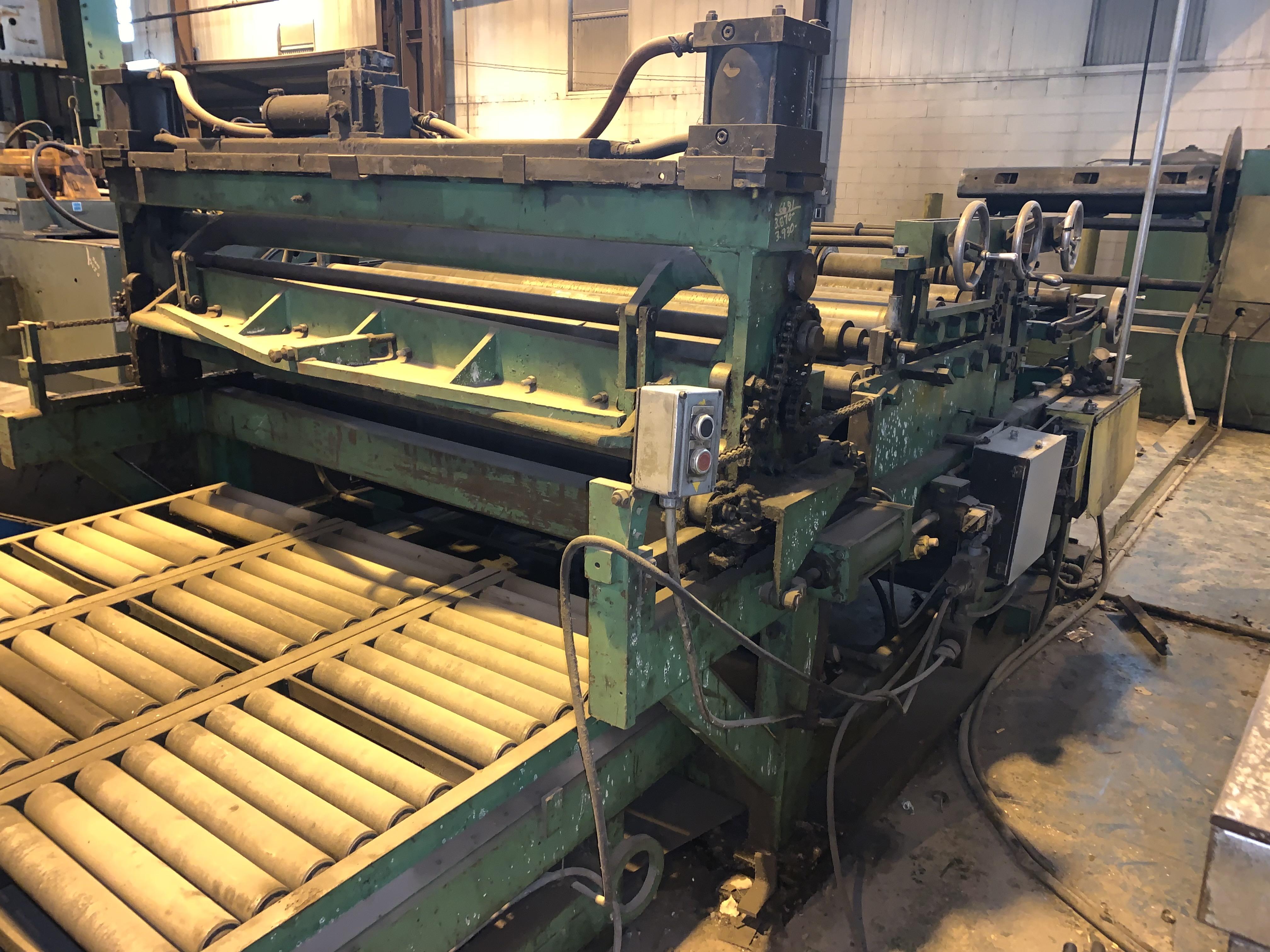 72″ X 18 GAUGE WELTY WAY SLEAR AUTOMATIC BLANKING MACHINE WITH UNCOILER ...