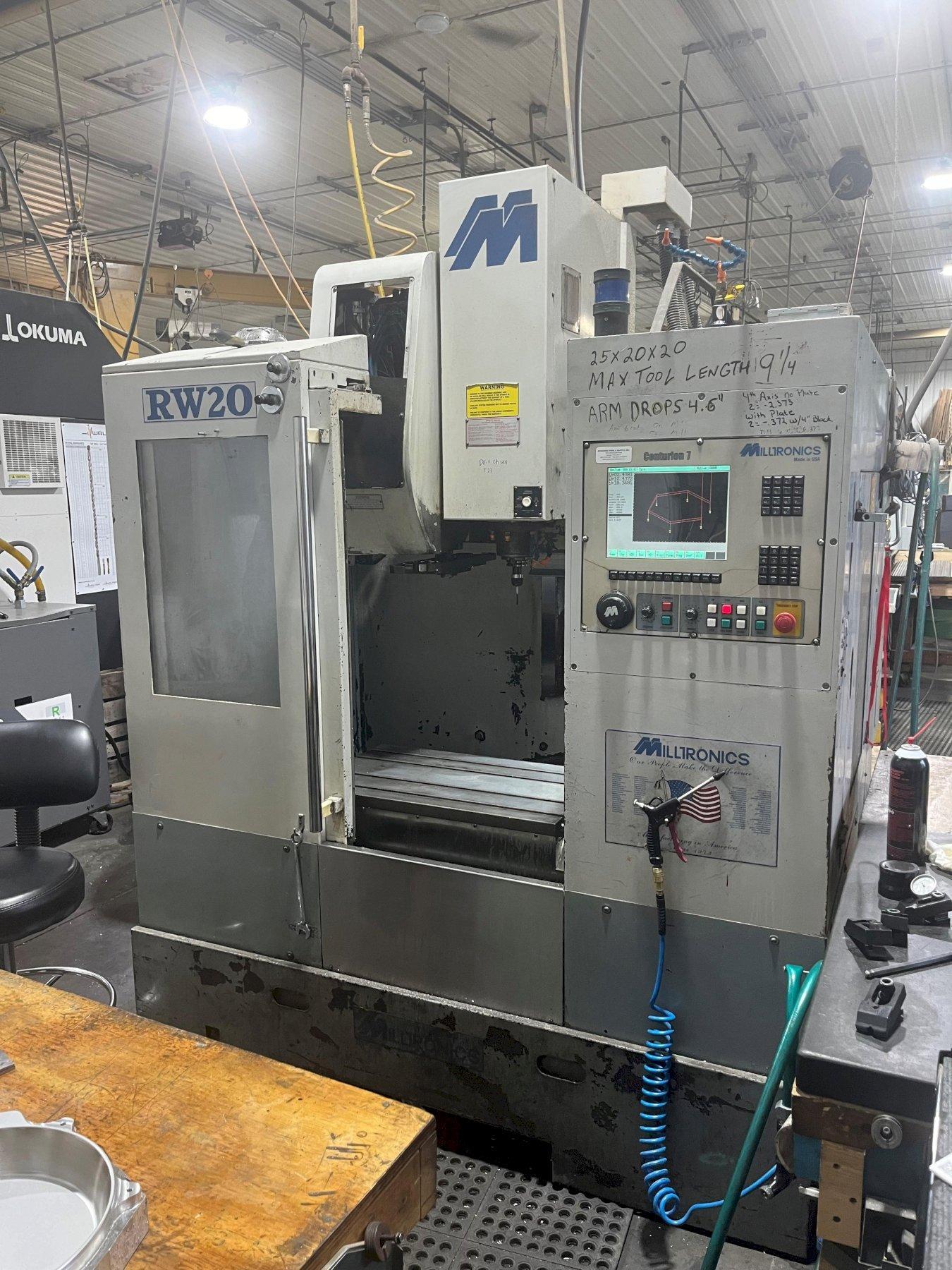 Milltronics Model RW20 Rigid Way 4-Axis CNC Vertical Machining Center ...