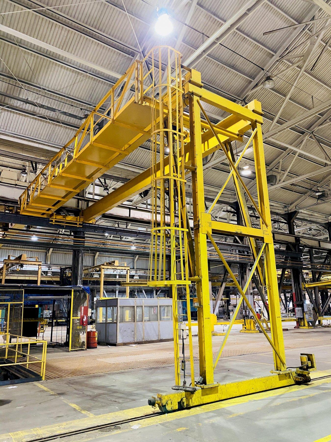 10 TON X 50′ SPAN SINGLE LEG DOUBLE GIRDER OVERHEAD GANTRY. STOCK ...