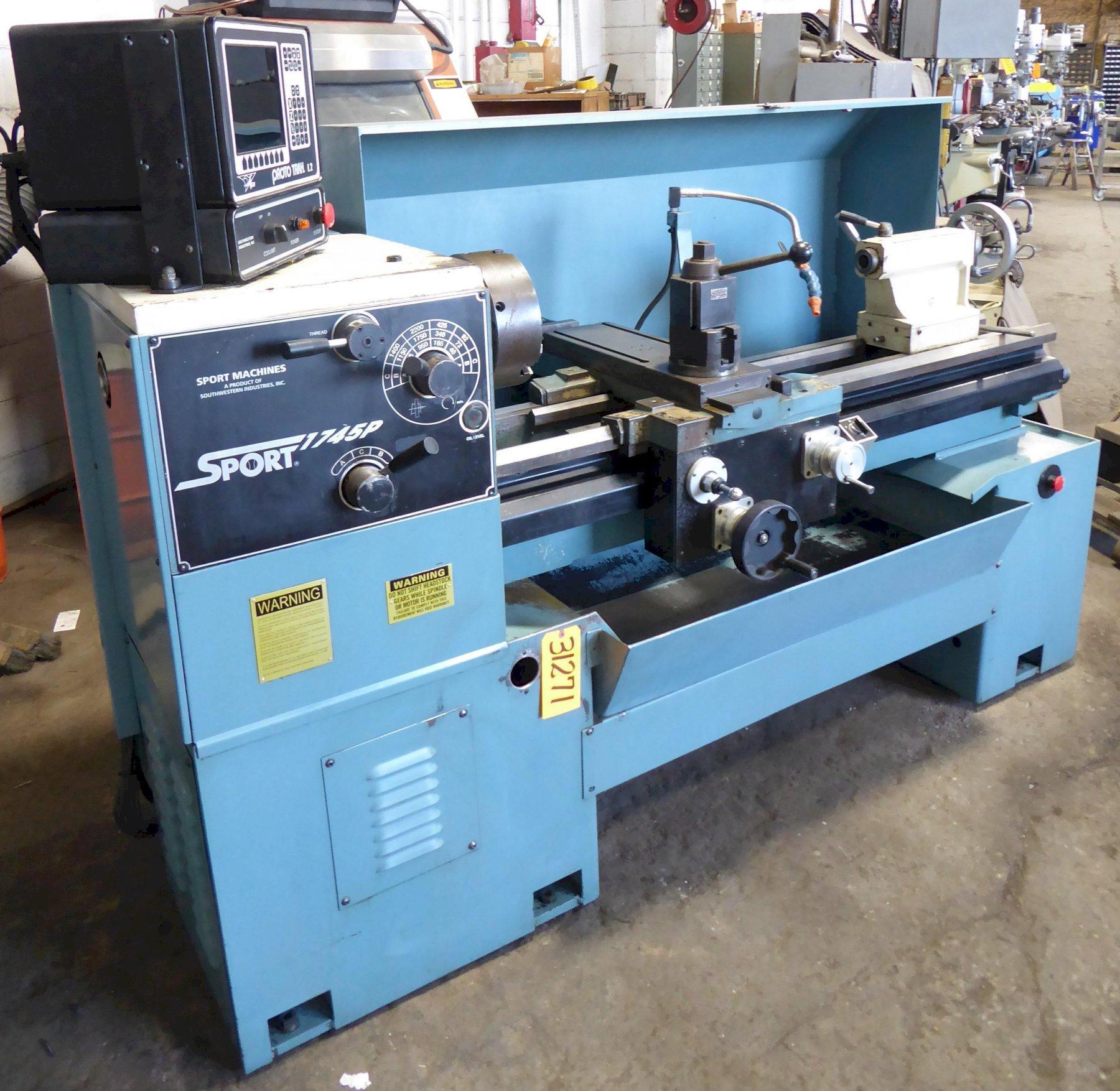 17″ x 45″ SWI TRAK CNC Lathe Sport 1745P, L2 Control, 1998, Clean | C.W ...