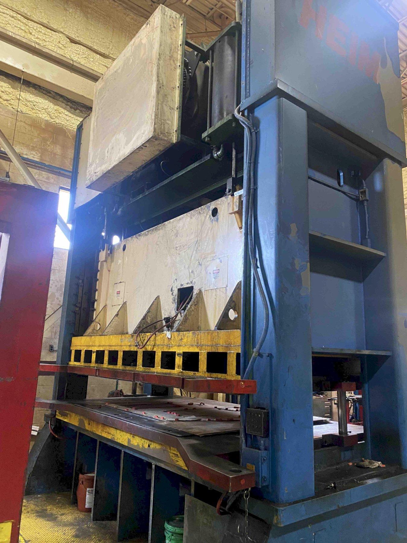 600 Ton Heim S2-600MS Straight Side Press, 14″ STR, 35″ SH, 12″ ADJ ...