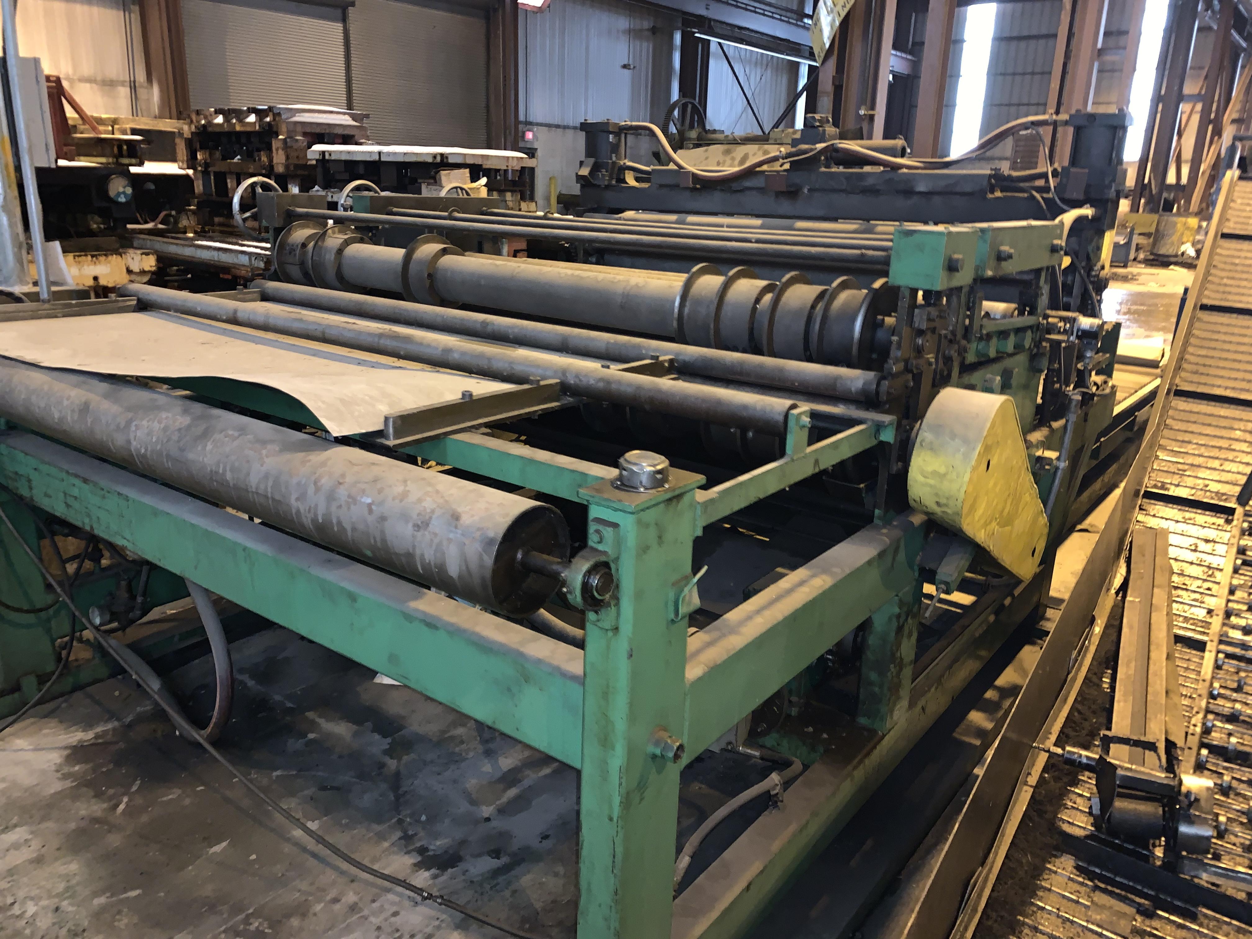 72″ X 18 GAUGE WELTY WAY SLEAR AUTOMATIC BLANKING MACHINE WITH UNCOILER ...