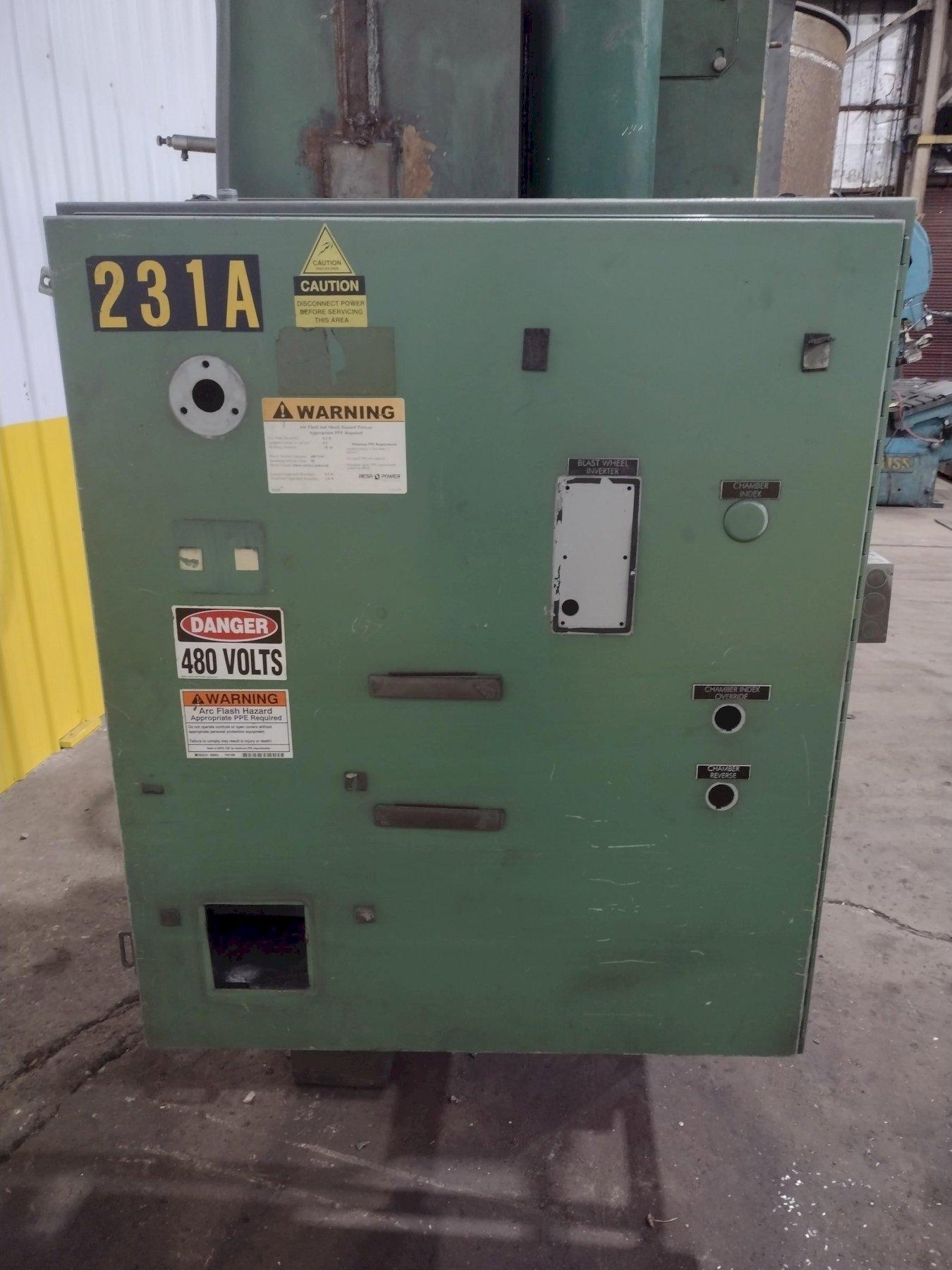 2-CHAMBER GOFF MODEL #1244/816 SPINNER HANGER SHOT BLAST MACHINE & DUST ...