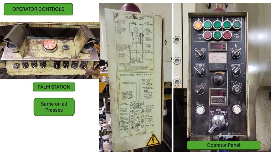 (3) 200 TON AIDA PRESS LINE, W/ STOCK FEEDER & TRANSFER SYSTEM: STOCK ...